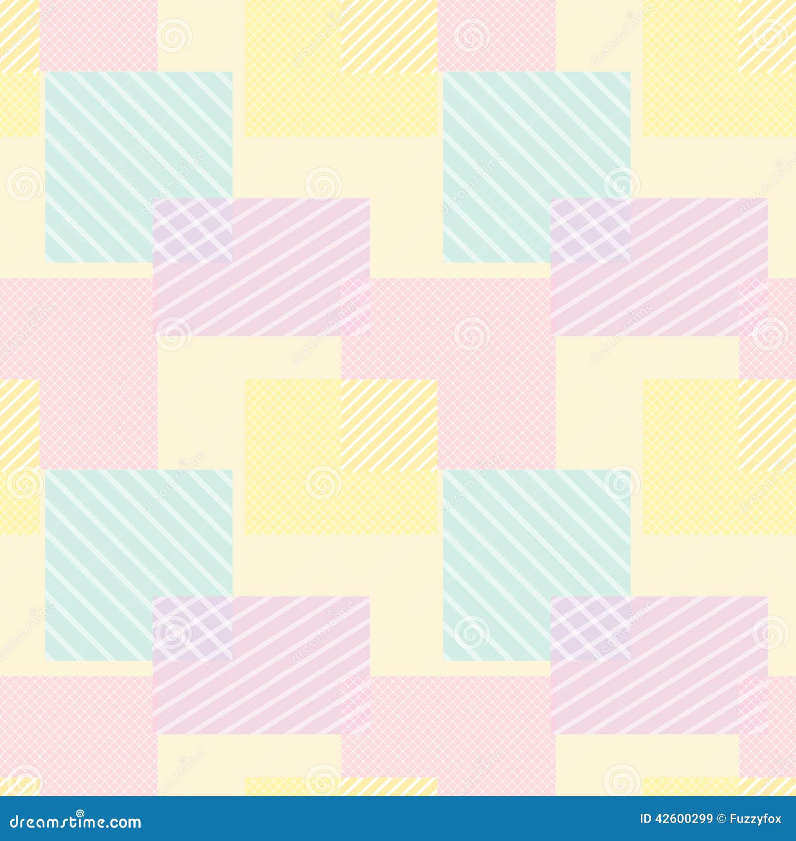 Patchwork Seamless Pattern Pastel Colors Stock Illustration ...