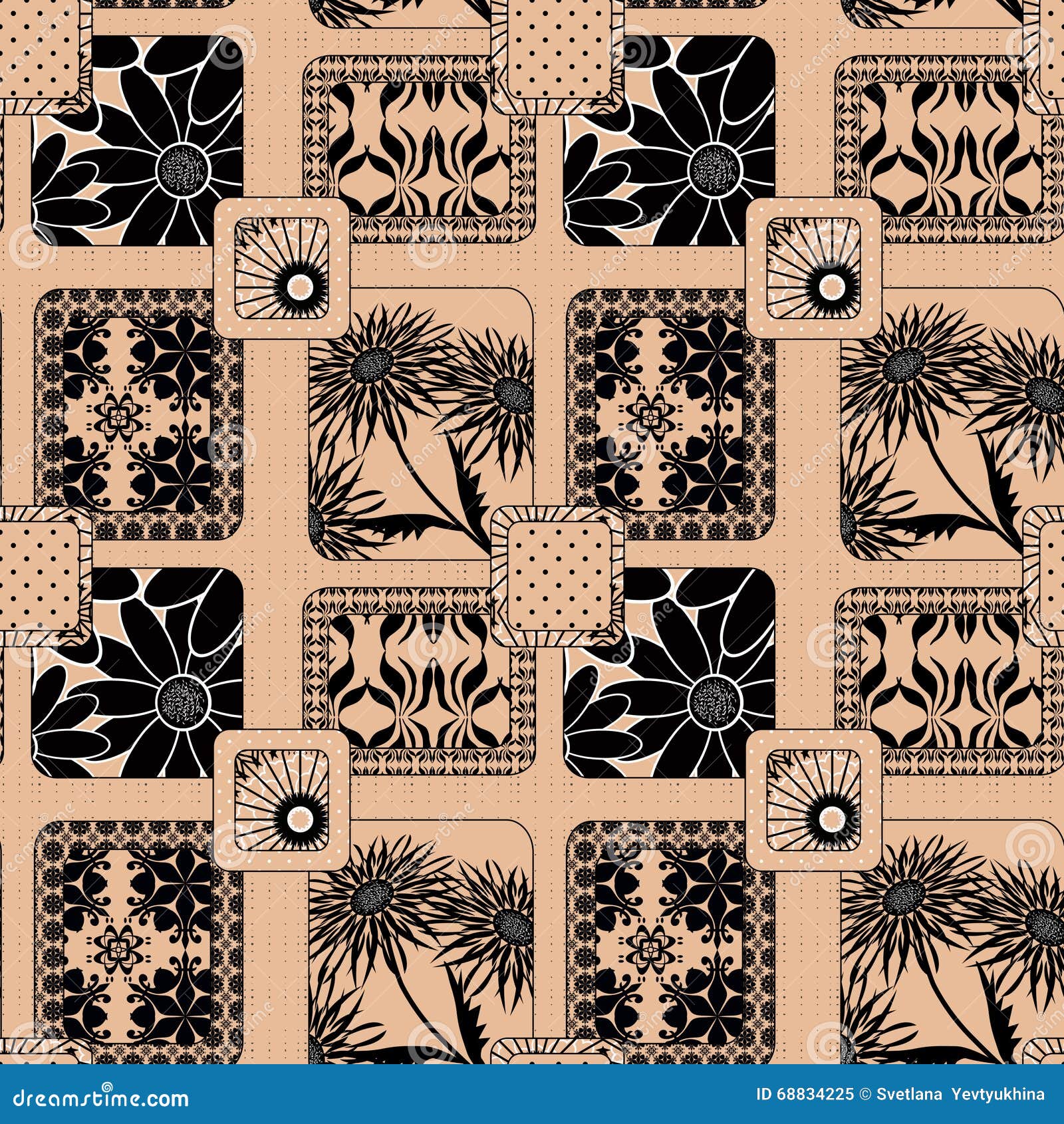 Patchwork Seamless Pattern Texture Background Stock Illustration ...