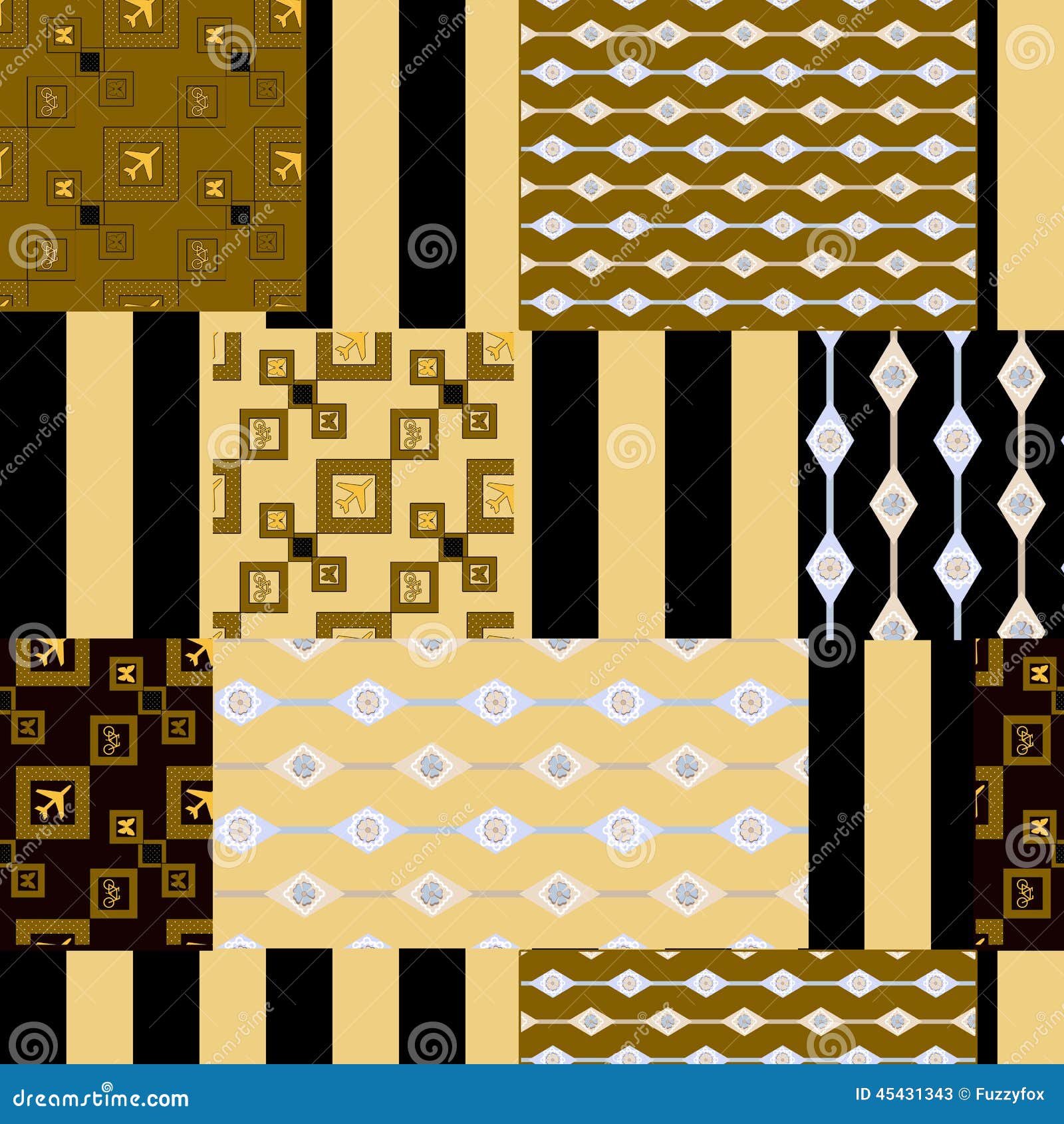 Patchwork Seamless Pattern Texture Background Stock Illustration