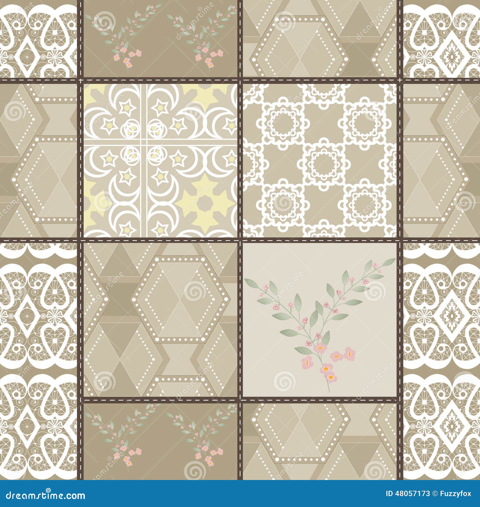 Background Patchwork Pattern Seamless Texture Stock Illustrations ...