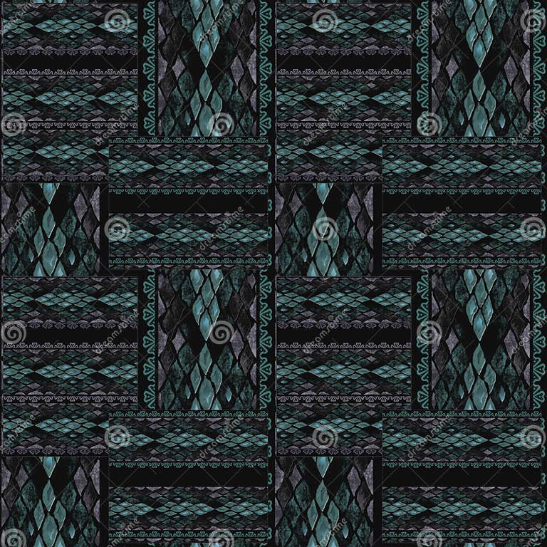 Patchwork Seamless Snake Skin Pattern Texture Stock Illustration ...