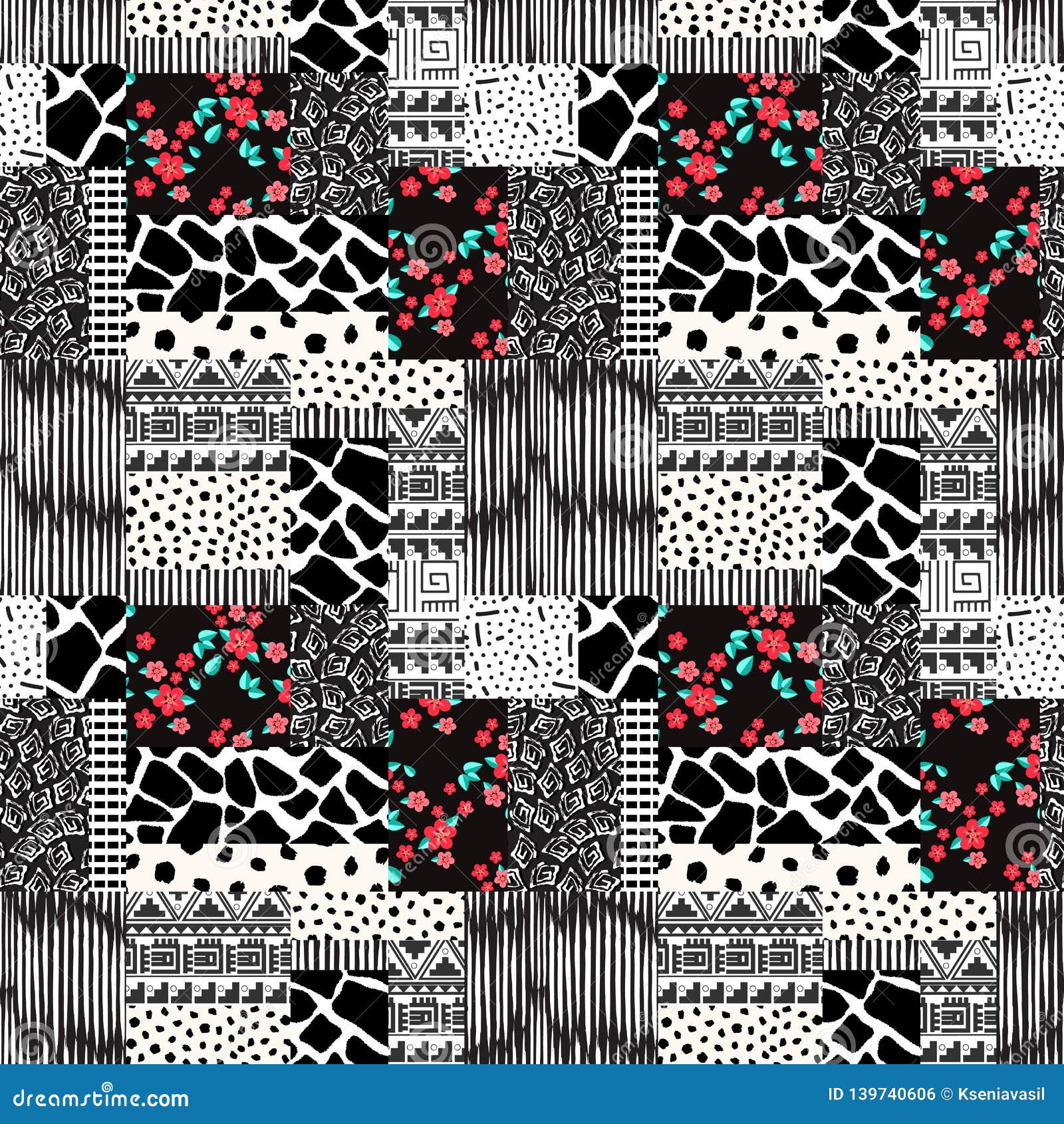 Patchwork Seamless Texture Stock Vector Illustration Of Arabic 139740606
