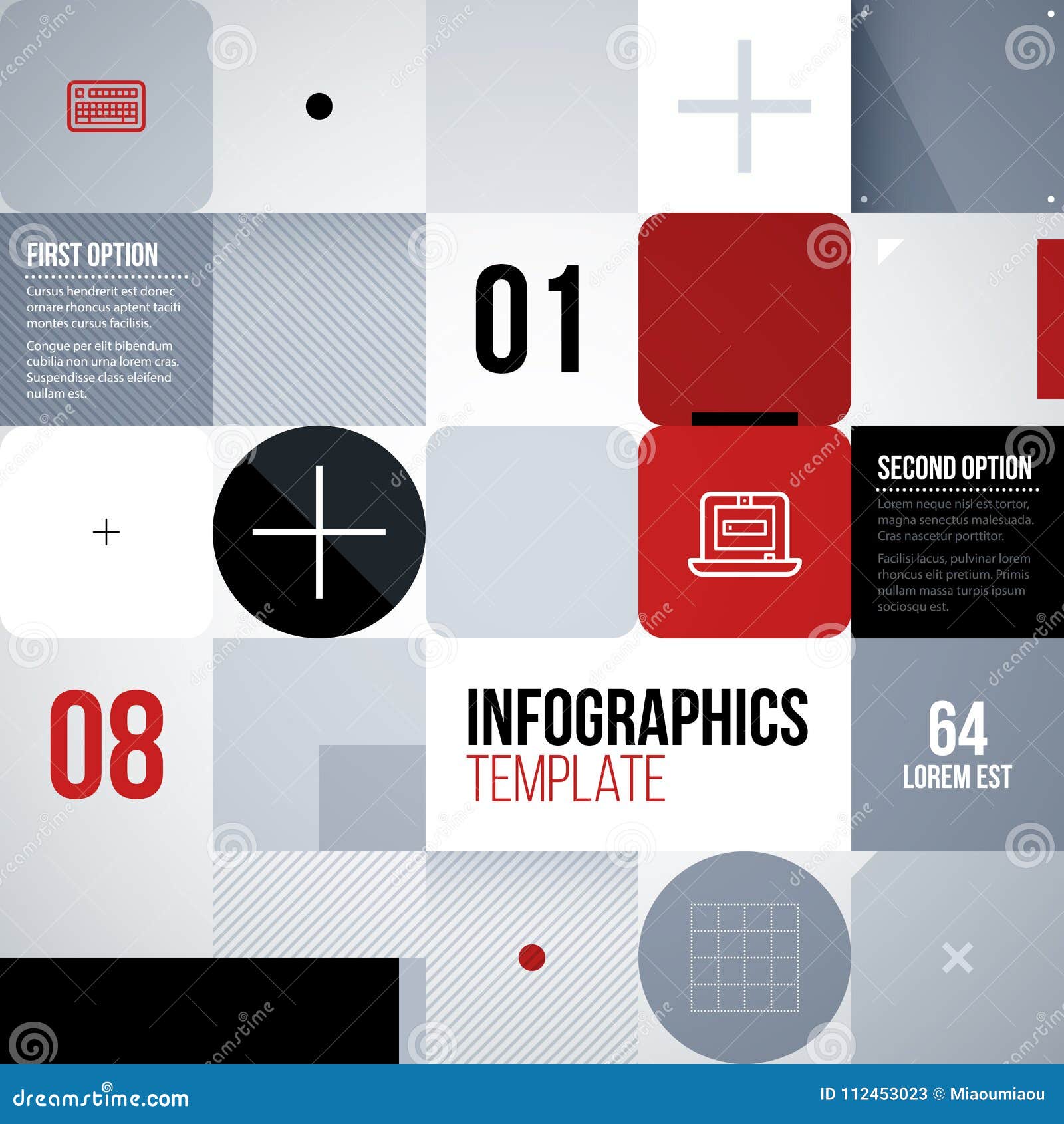 Patchwork Square Template in Modern Business Style Stock Vector ...