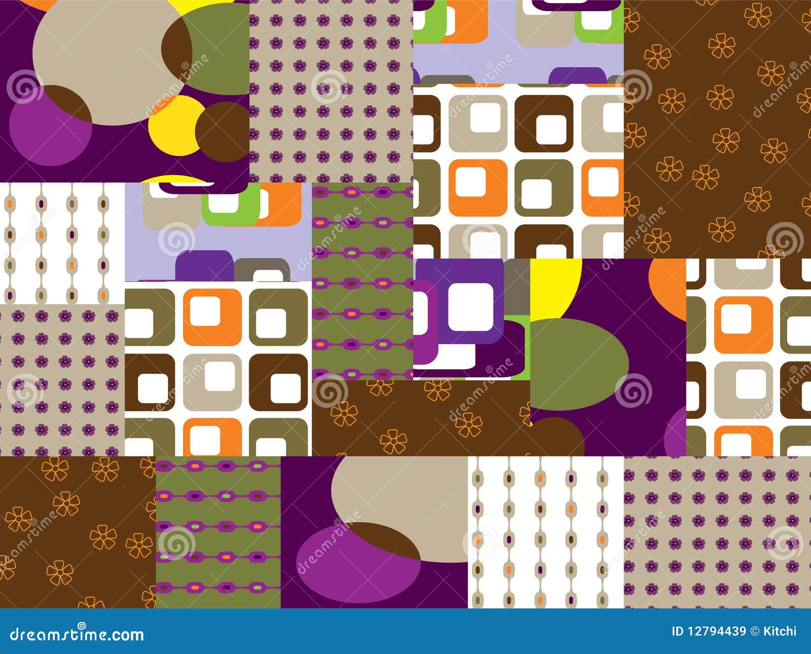 Patchwork squares stock vector. Illustration of yellow - 12794439