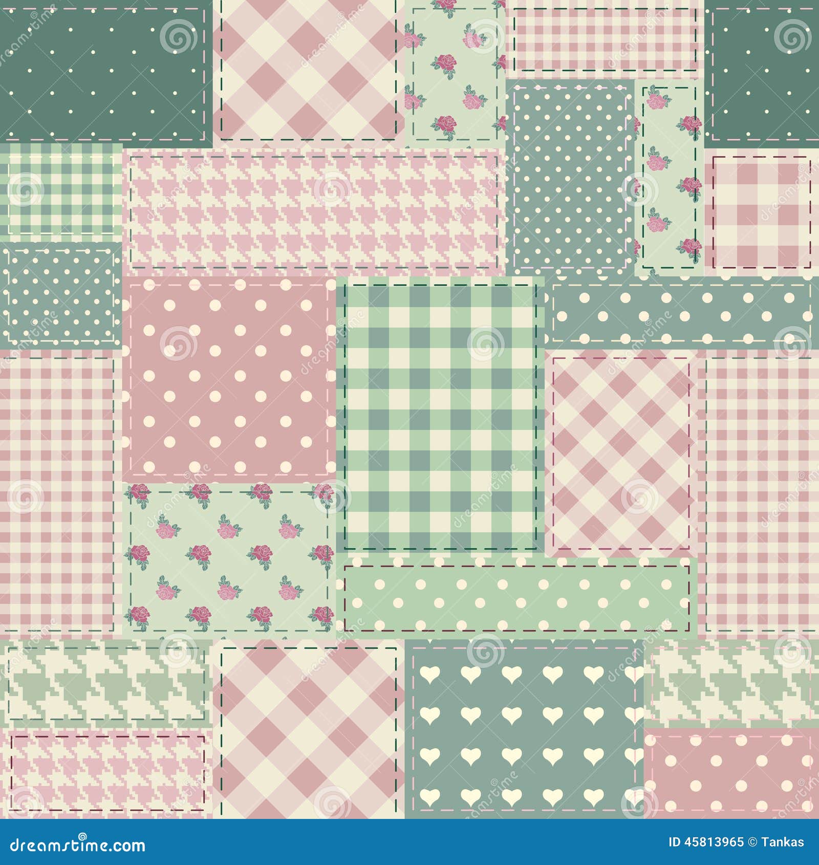 The Patchwork in Style Shabby Chic. Stock Vector - Illustration of ...