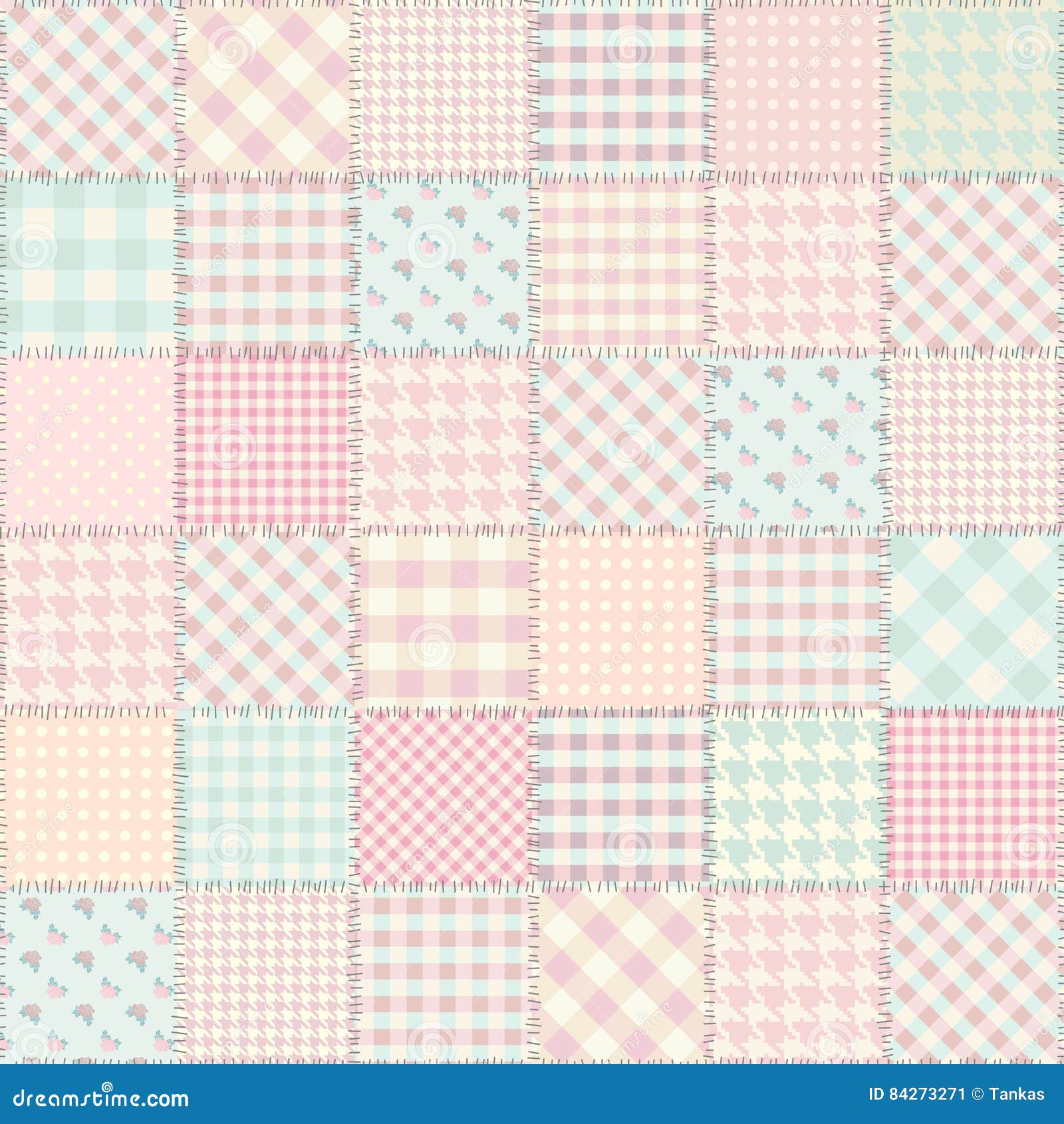 Patchwork in Style Shabby Chic Stock Illustration - Illustration of ...