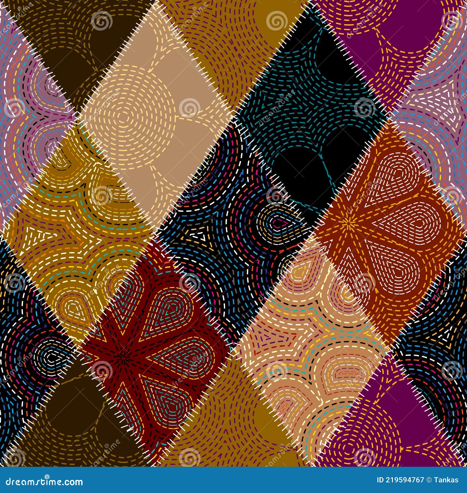 Patchwork Textile Pattern. Seamless Quilting Design Background. Stock ...