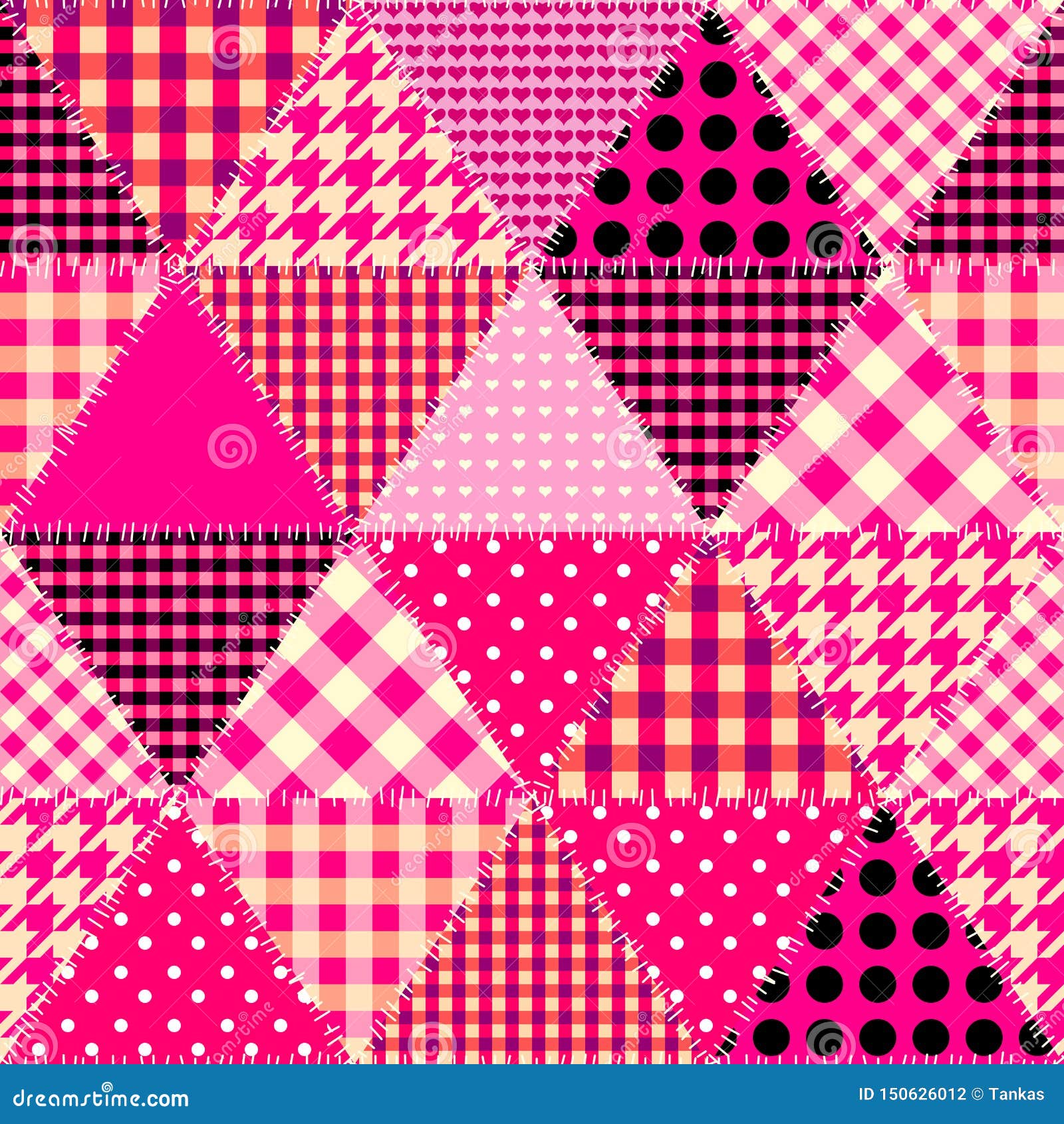 Patchwork Textile Pattern. Seamless Quilting Design Background. Stock ...