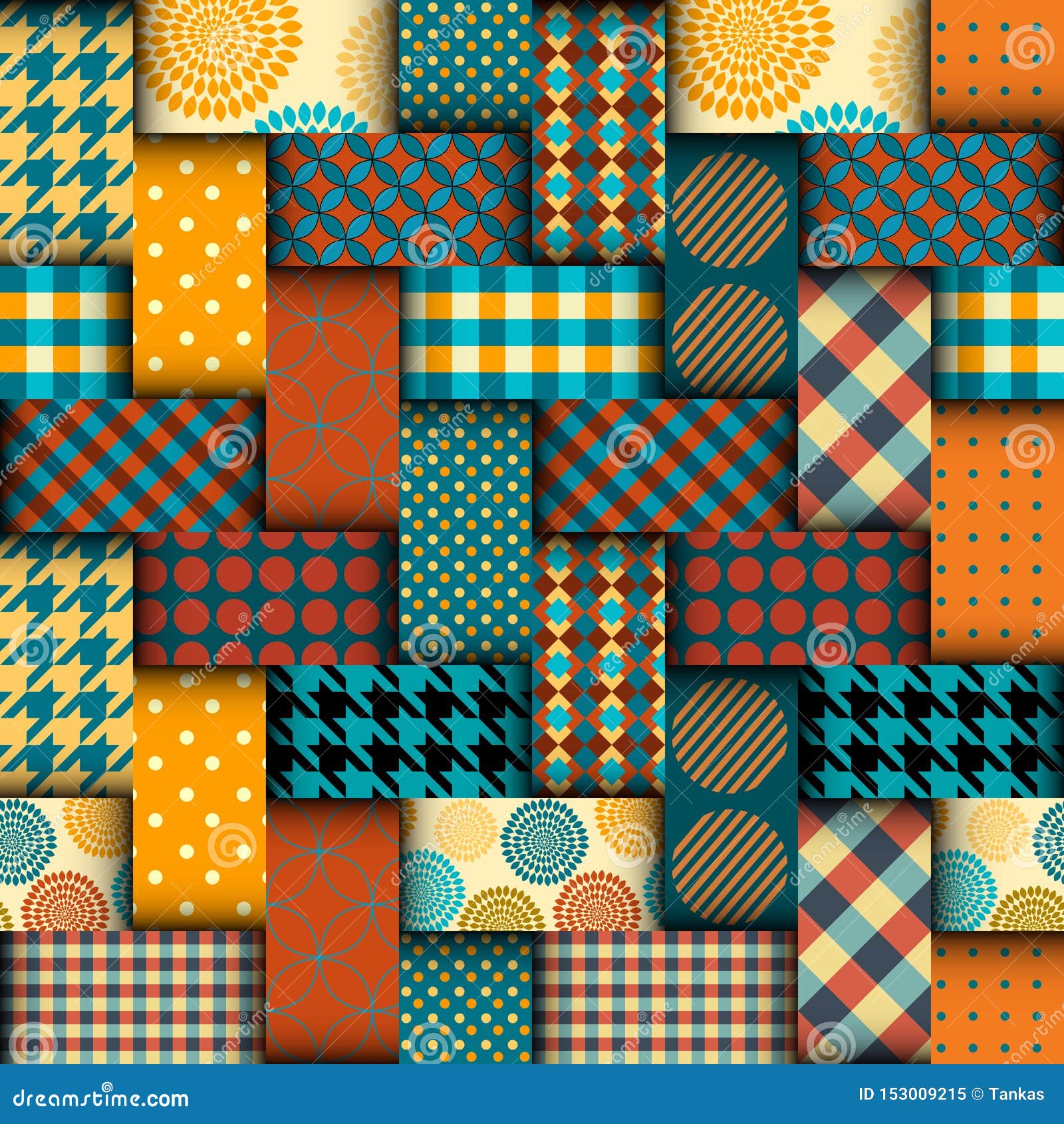 Patchwork Textile Pattern. Seamless Quilting Design Background. Stock ...