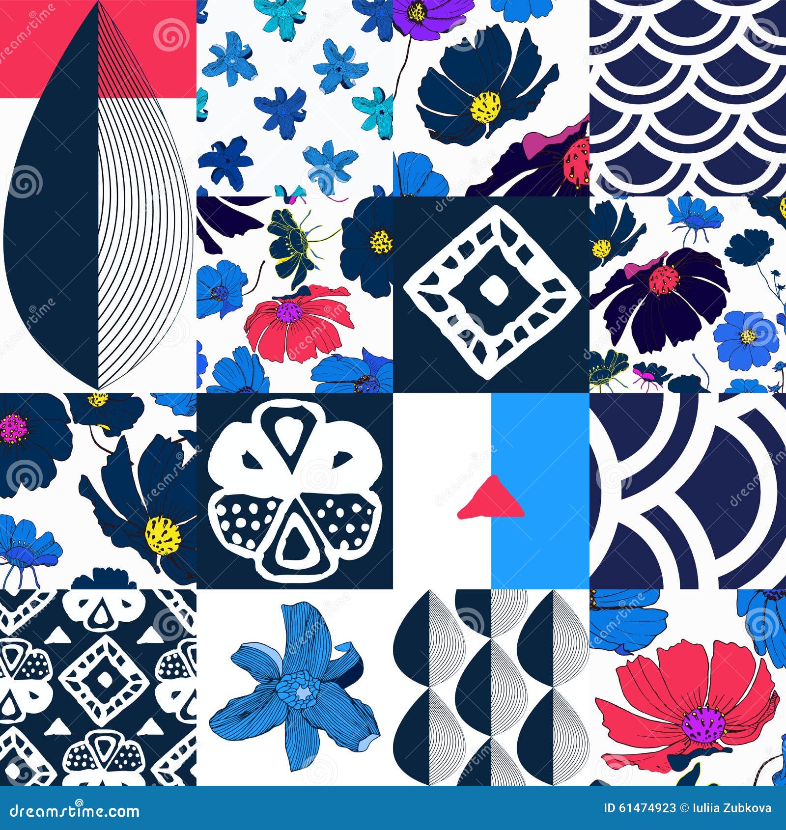 Patchwork Art Texture Seamless Pattern. Colored Background. Royalty ...