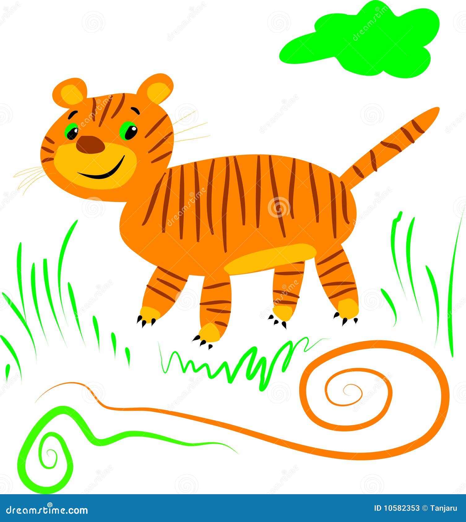 Patchwork tiger stock vector. Illustration of patchwork - 10582353