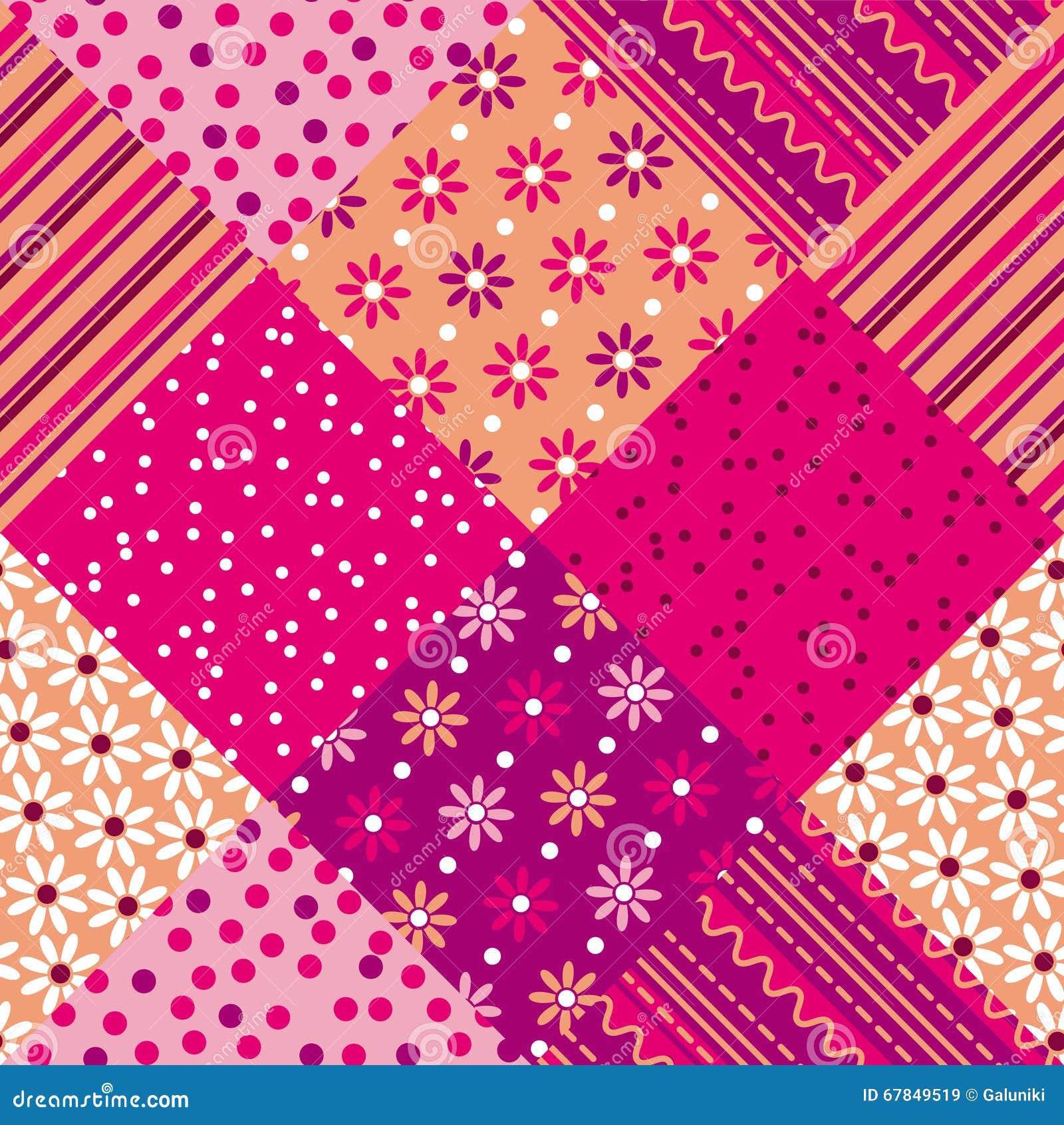 Patchwork vector pattern stock vector. Illustration of fabric - 67849519