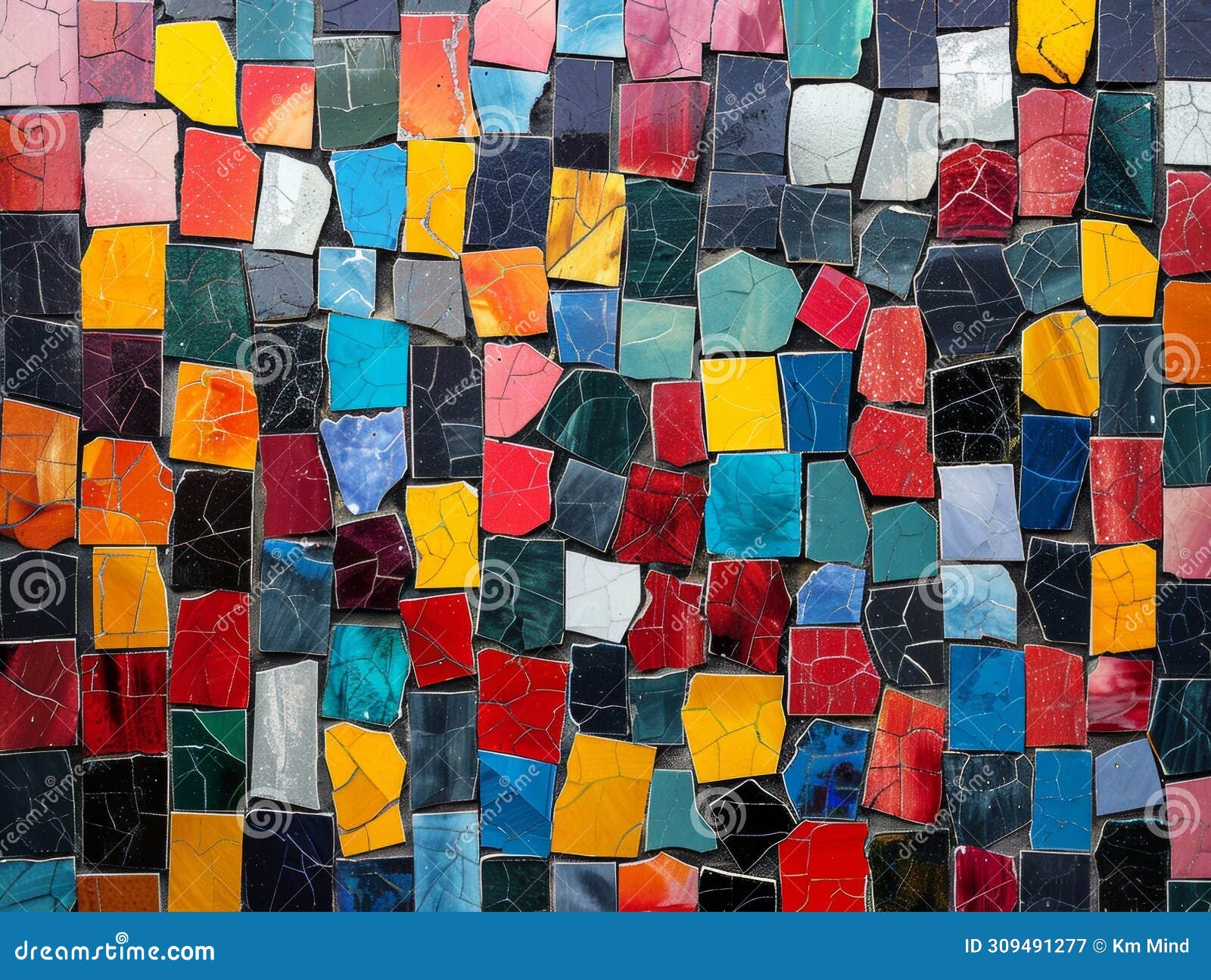 Colorful Patchwork of Broken Ceramic Tiles. Generative AI Stock ...