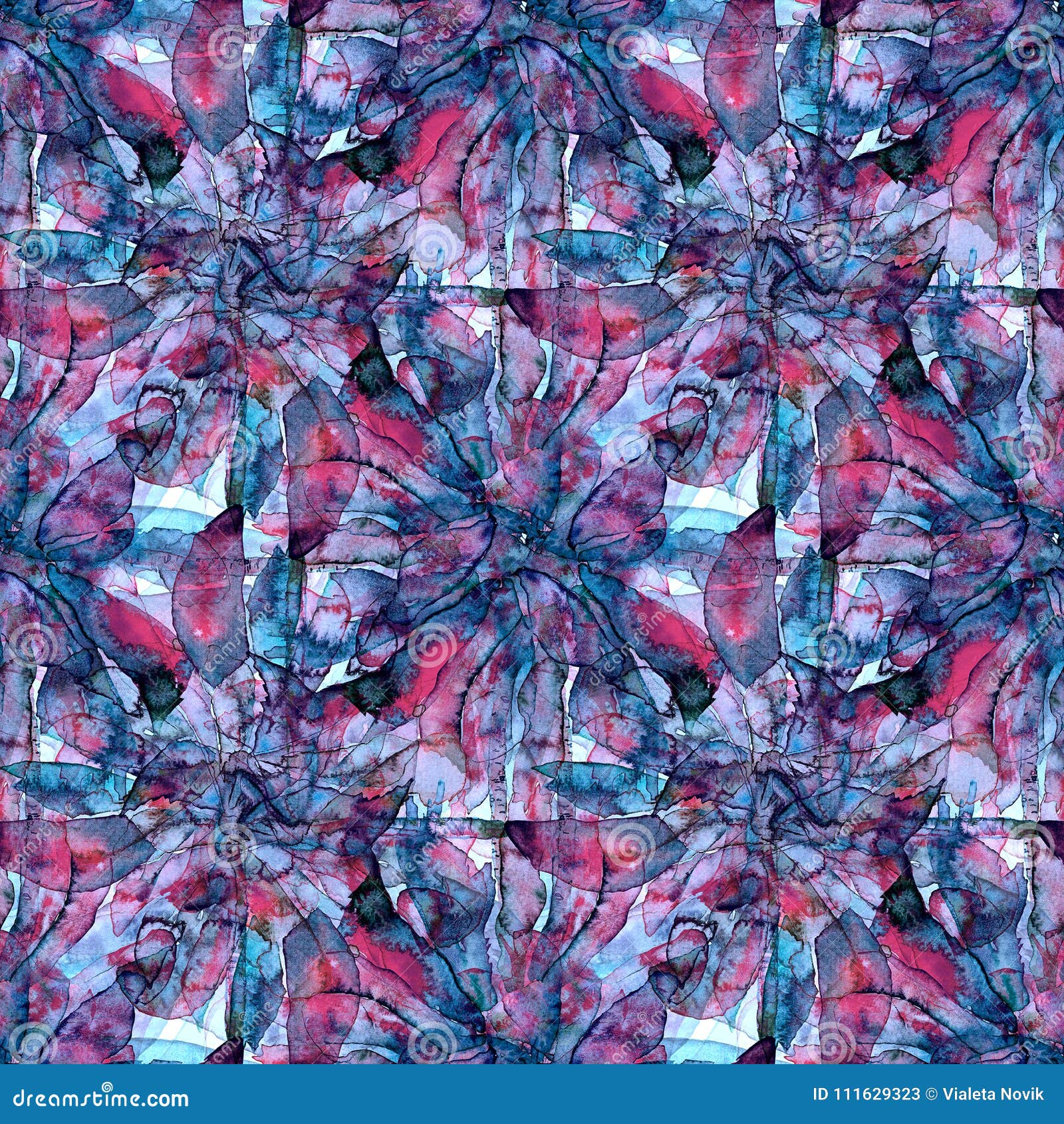 Patchwork Watercolor Seamless Pattern. Stock Illustration ...