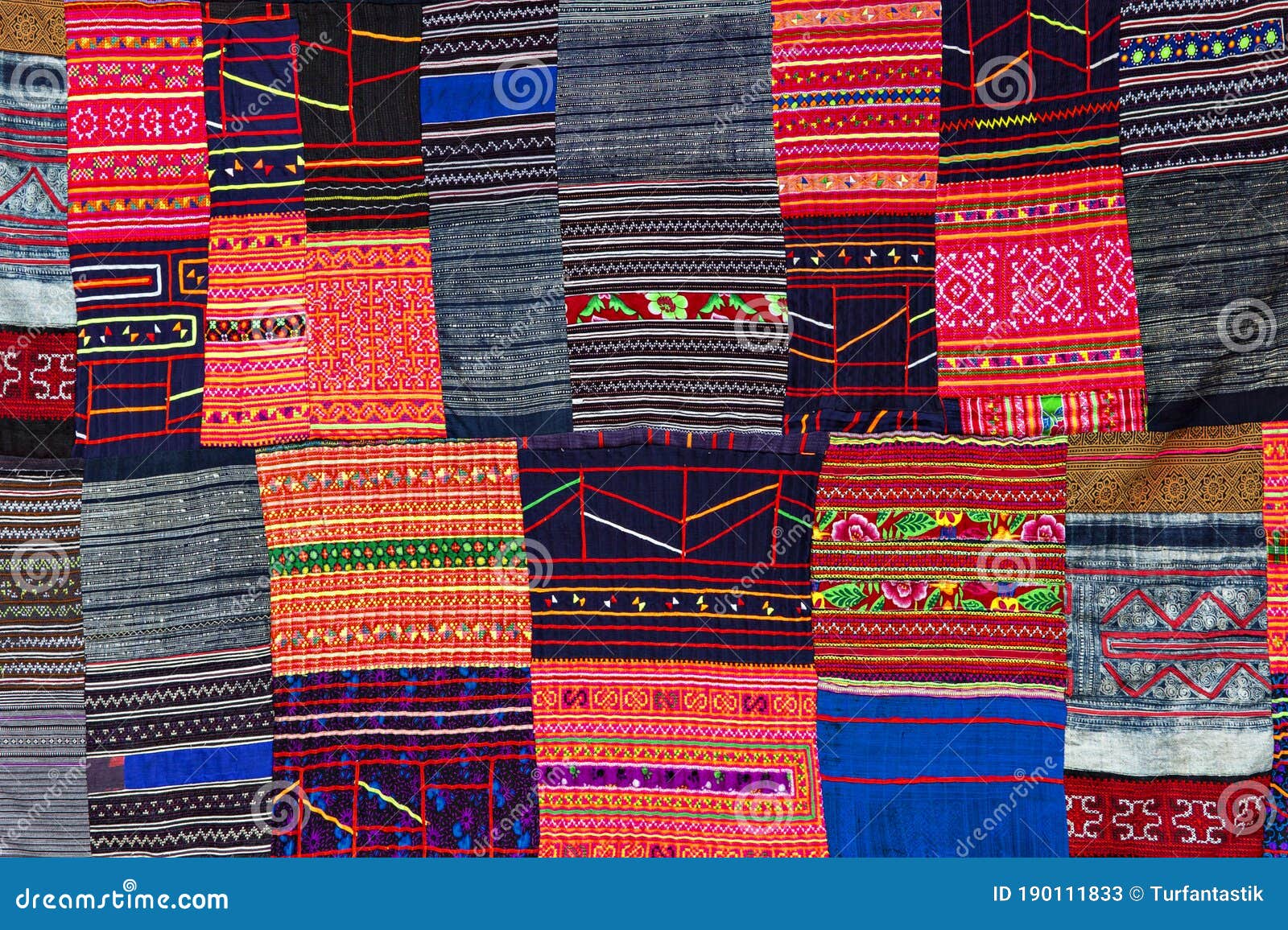 Patchwork Textiles in Thailand Stock Image - Image of patch, fashion ...