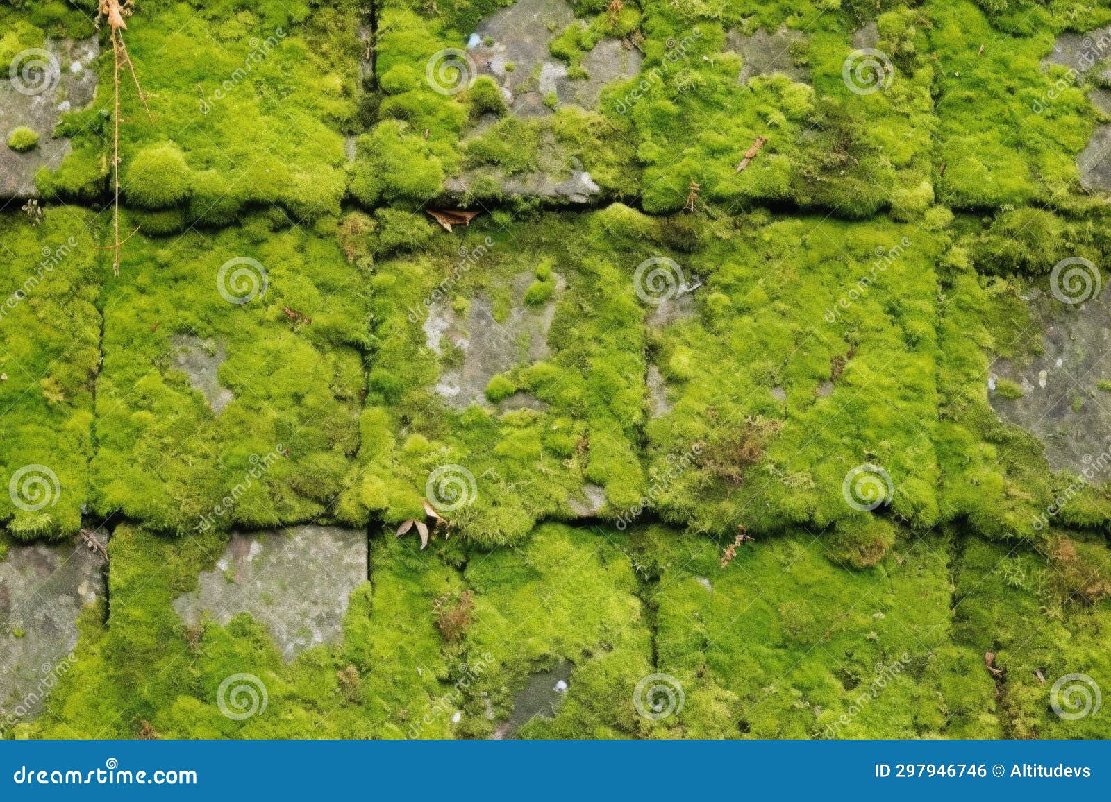 Patchy Brick Wall with Moss Growth Stock Photo - Image of urban, growth ...