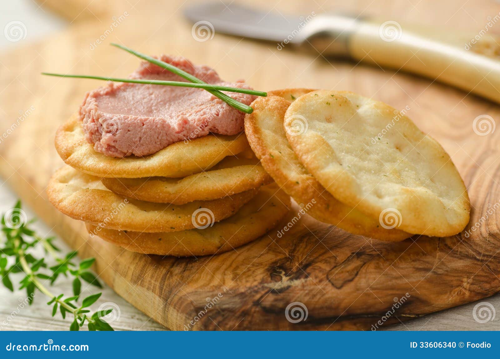 Pate and Crackers stock photo. Image of wood, pork, spread - 33606340