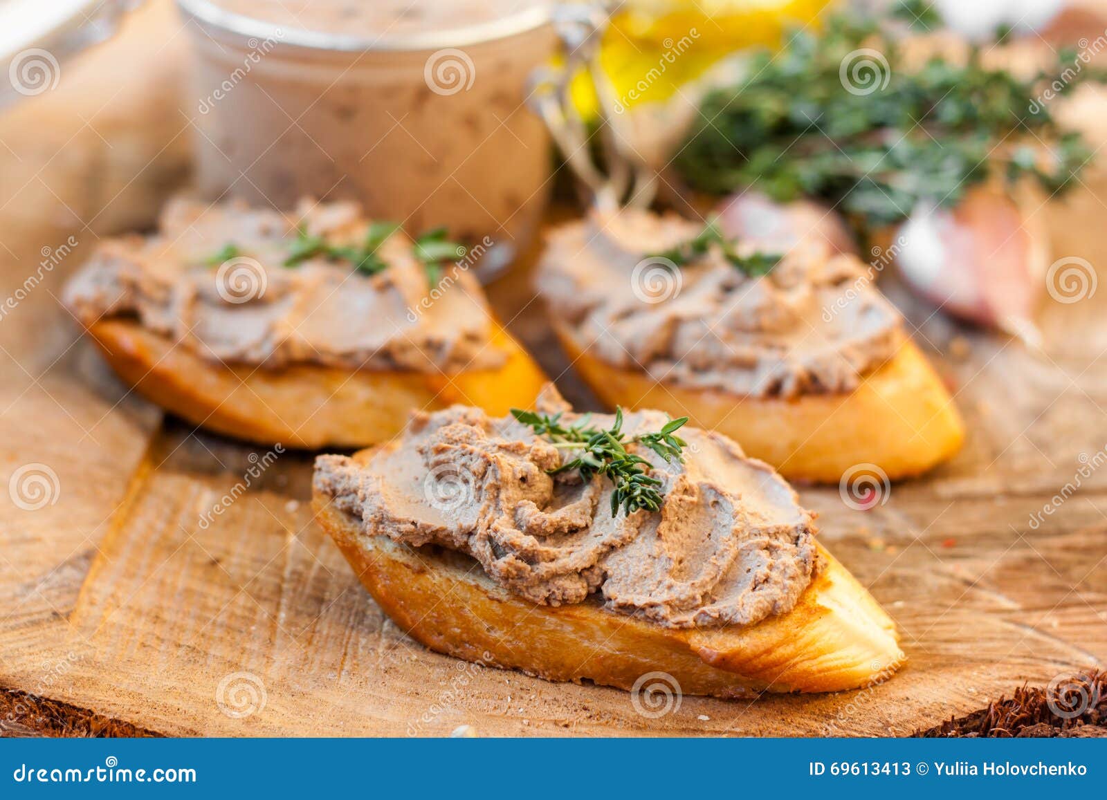Pate in a jar stock image. Image of breakfast, thyme - 69613413