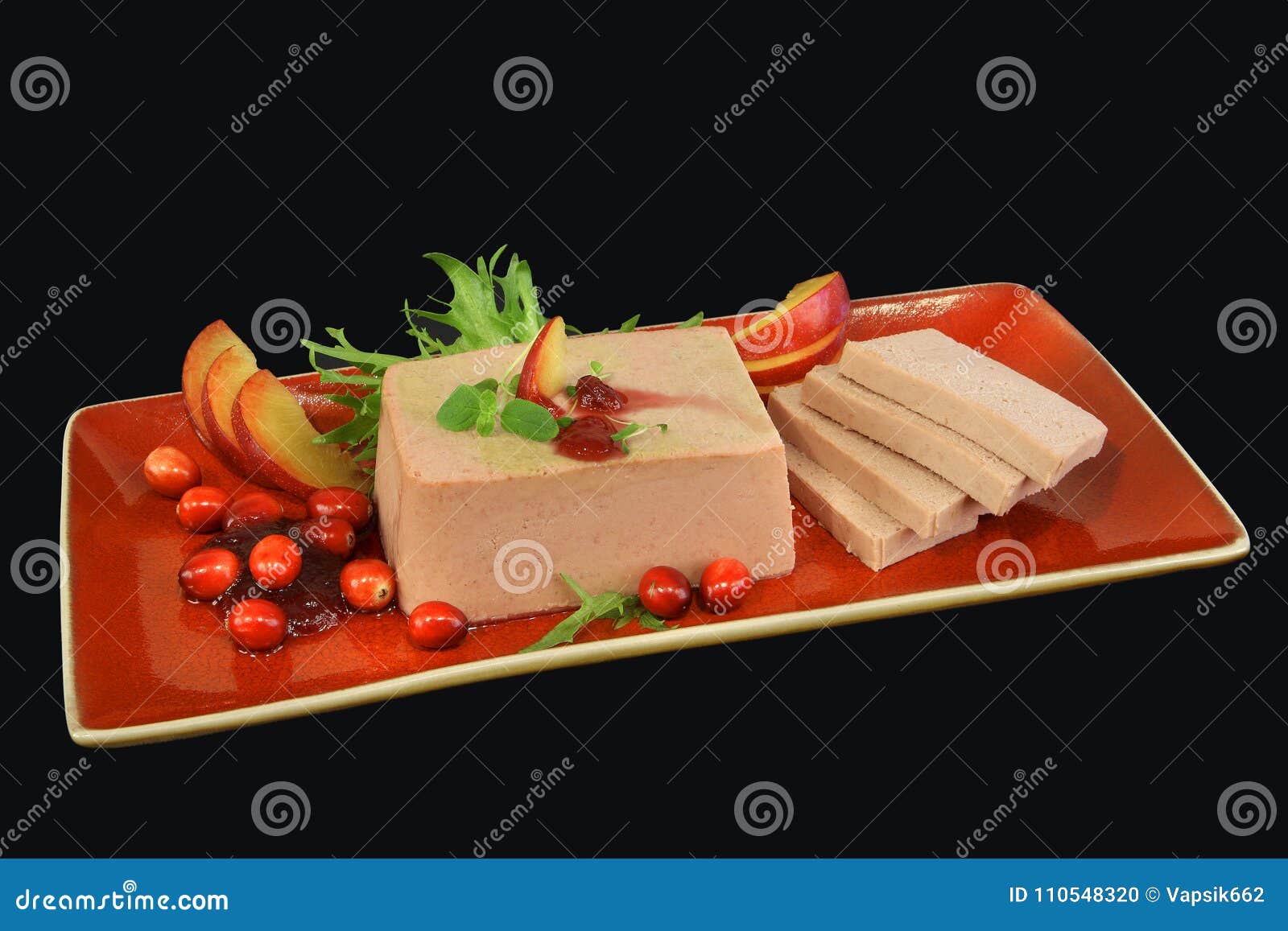 Pate on platter. stock photo. Image of food, piece, paste - 110548320