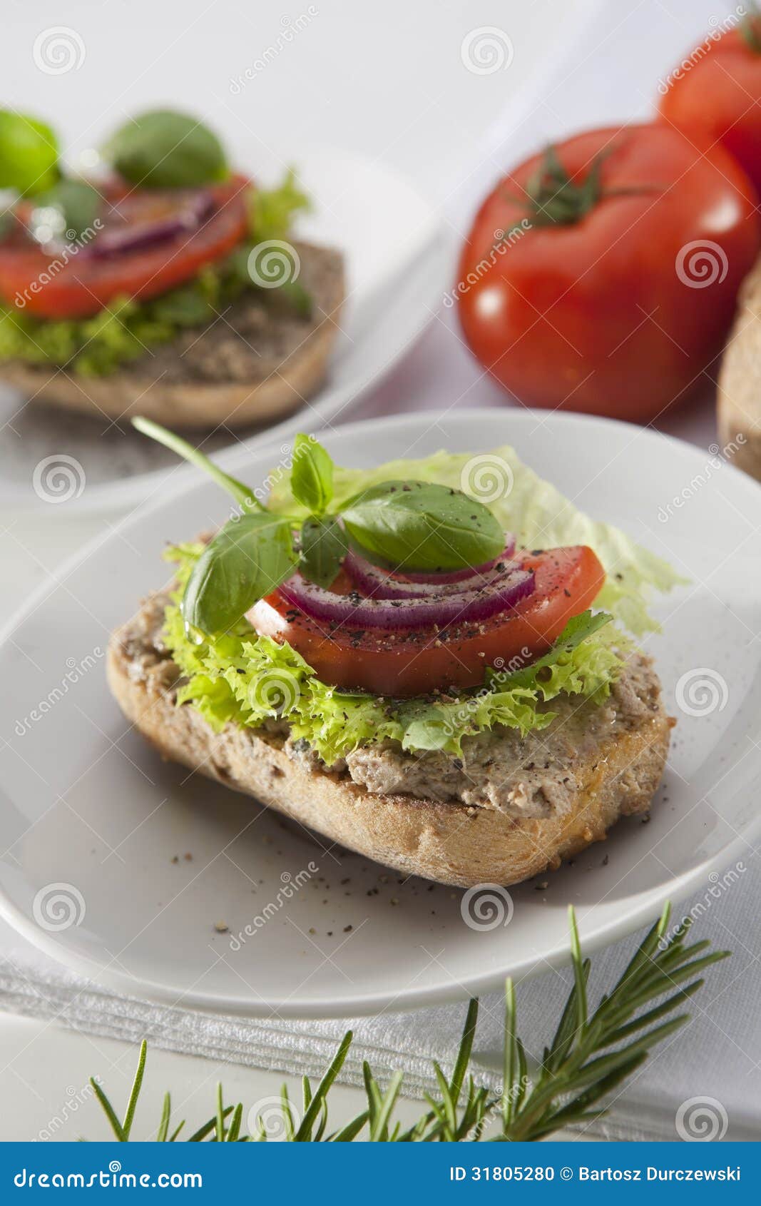 Pate Sandwich on Plate. stock photo. Image of culinary - 31805280