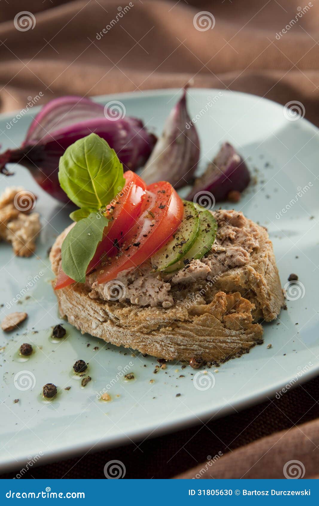 Pate Sandwich on Plate. stock photo. Image of plate, culinary - 31805630