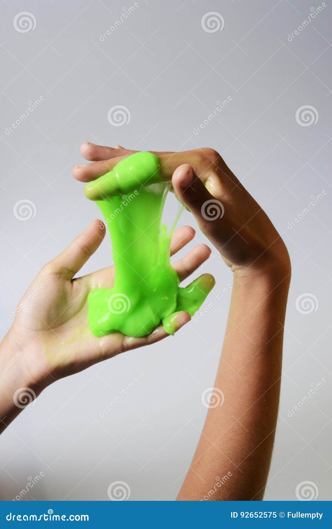 Pate Slime Elastic and Viscous on Child`s Hand Stock Image - Image of ...