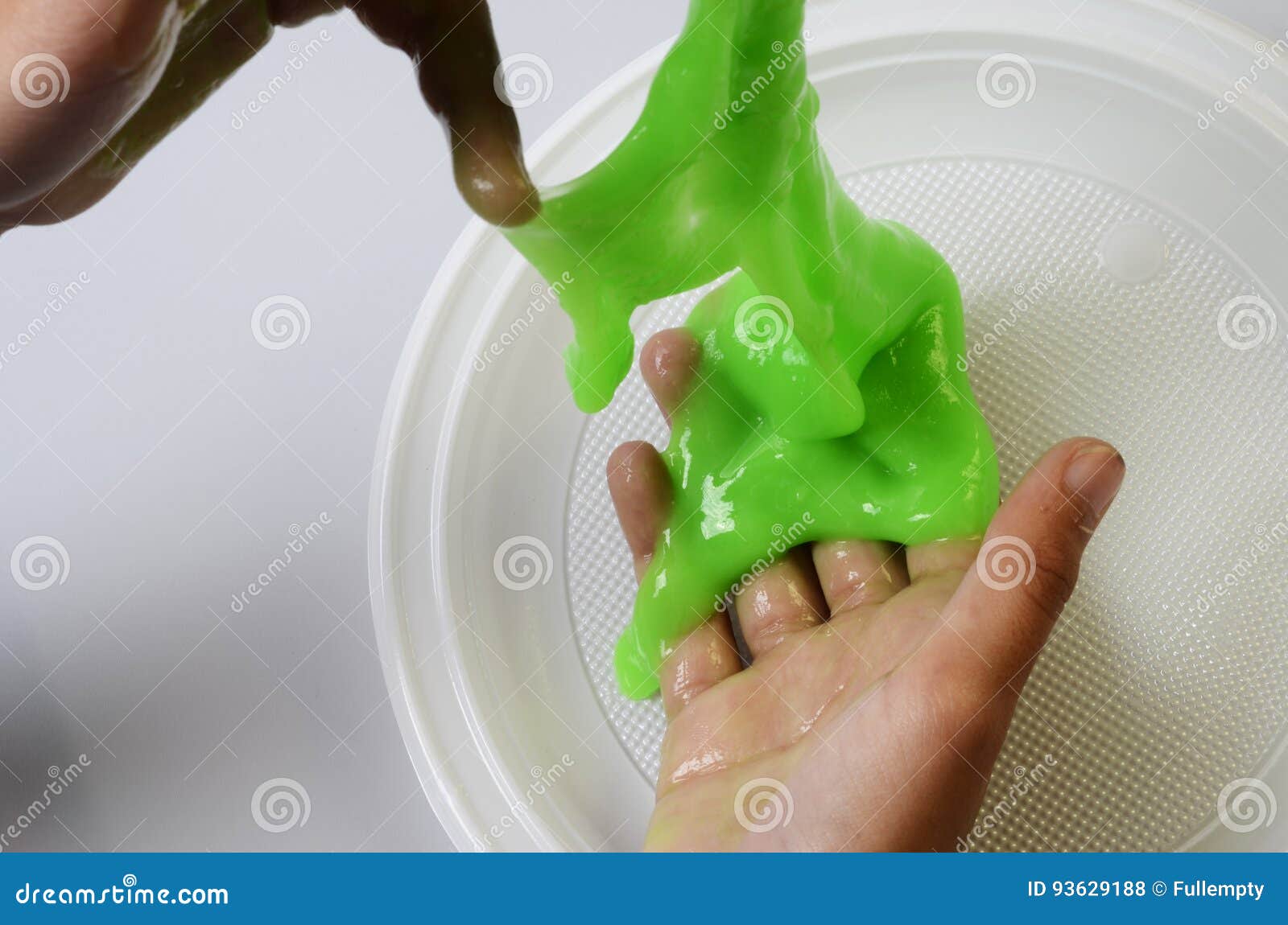 Pate Slime Elastic and Viscous on Child`s Hand Stock Photo - Image of ...