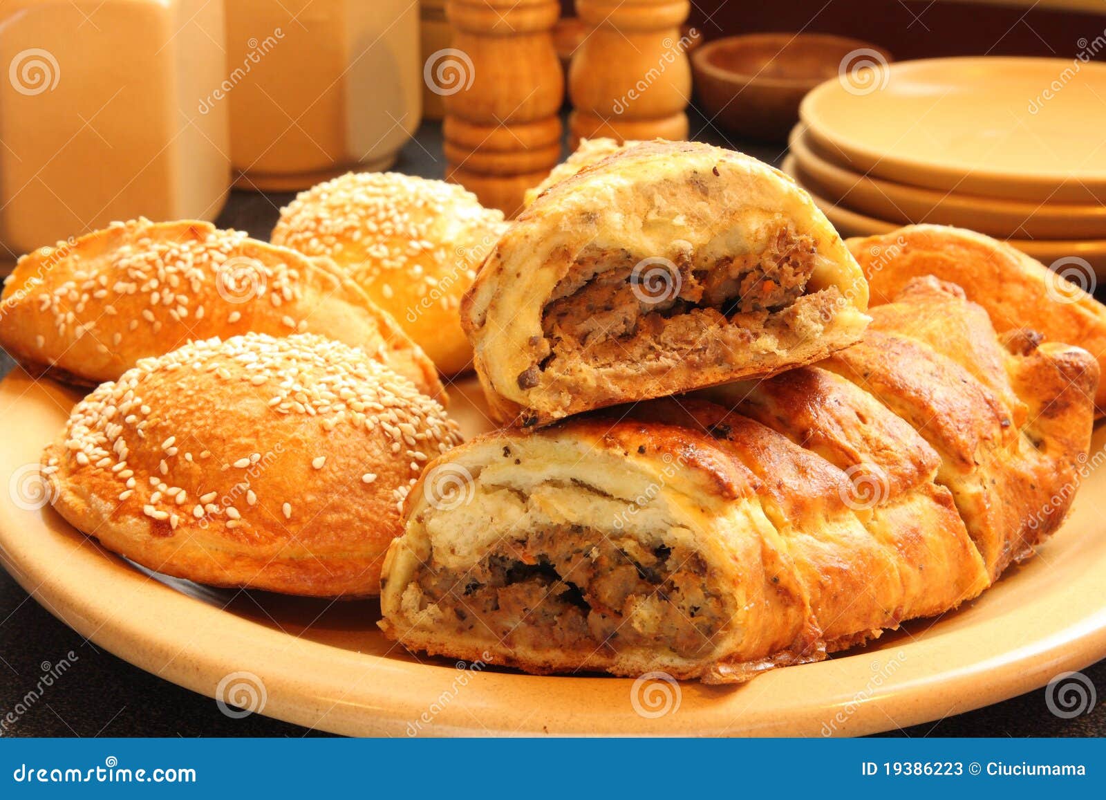 Pate stuffed roll stock image. Image of traditional, baking - 19386223
