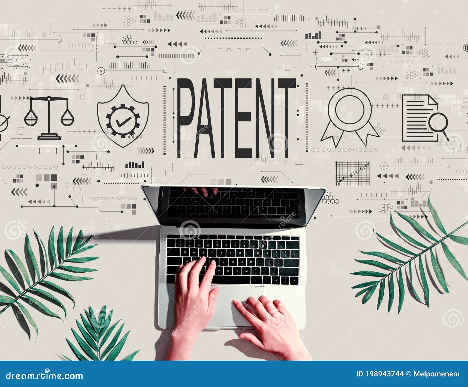 Patent Concept with Person Using a Laptop Stock Photo - Image of laptop ...