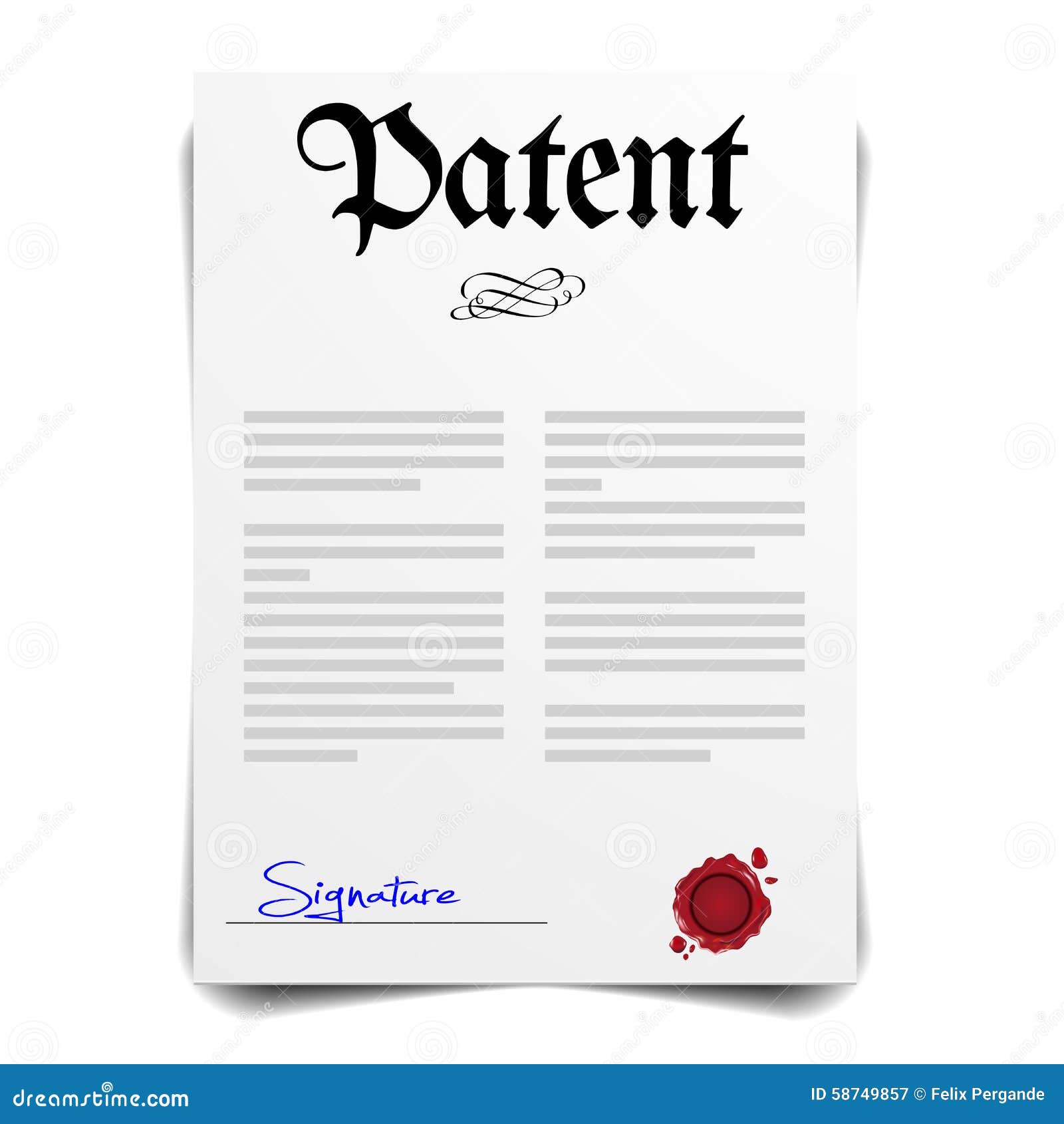 Patent Letter stock illustration. Illustration of concept - 58749857