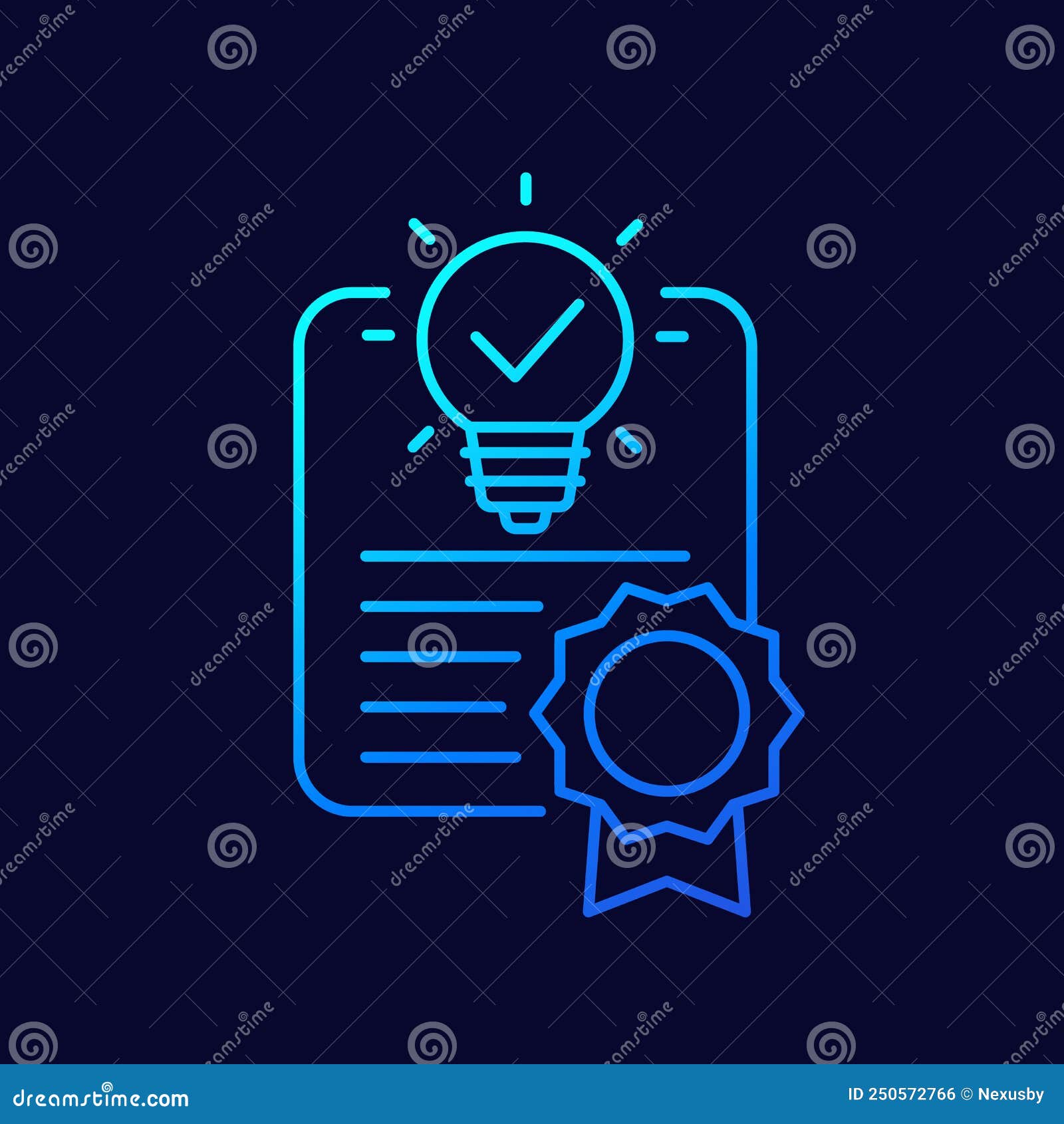 Patent line icon on dark stock vector. Illustration of line - 250572766