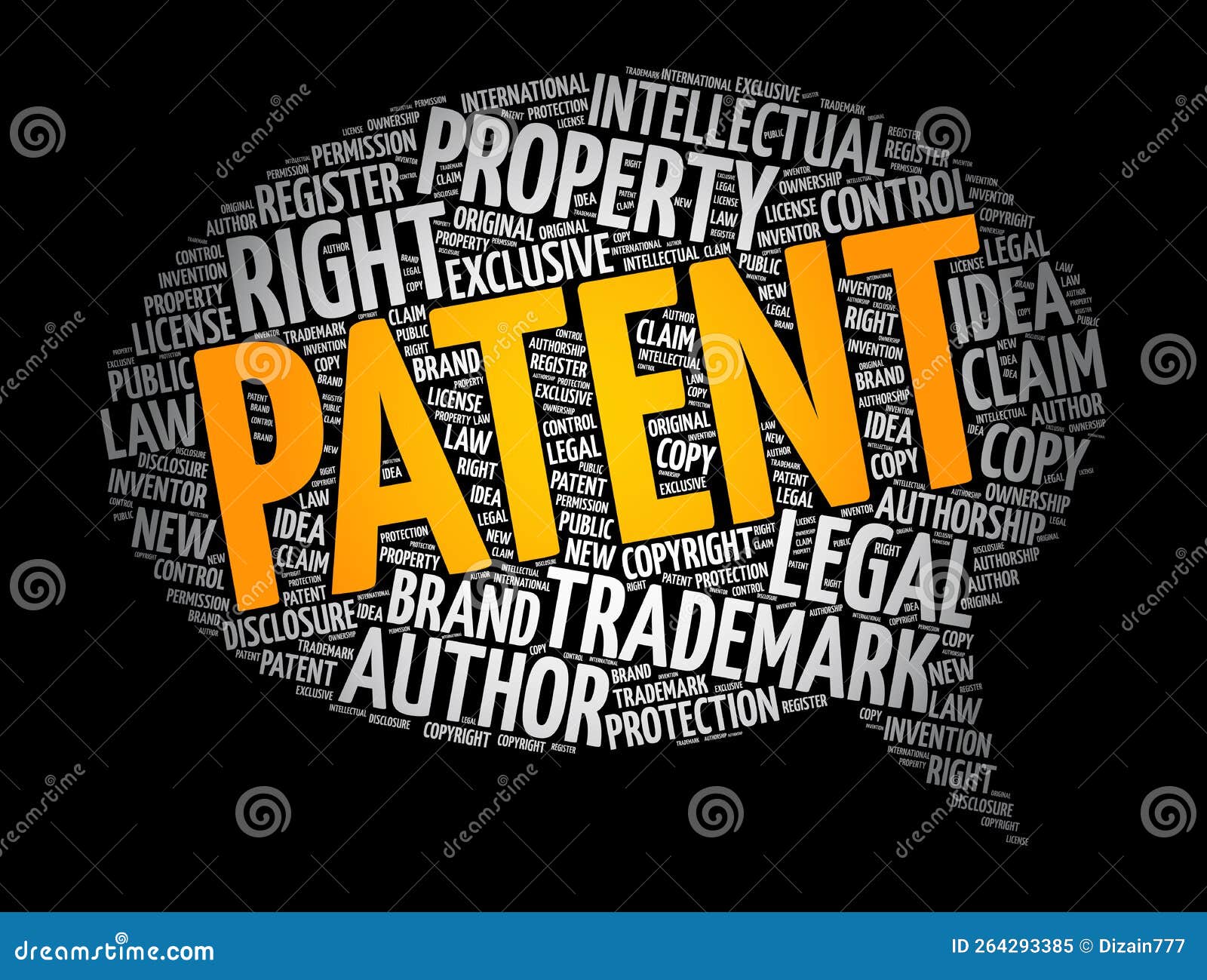 Patent Message Bubble Word Cloud Collage, Concept Background Stock ...