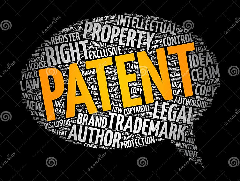 Patent Message Bubble Word Cloud Collage, Concept Background Stock ...