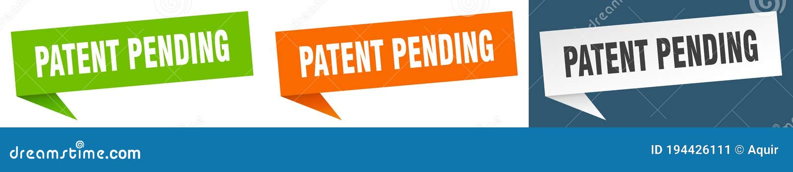 Patent Pending Banner. Patent Pending Speech Bubble Label Set Stock ...