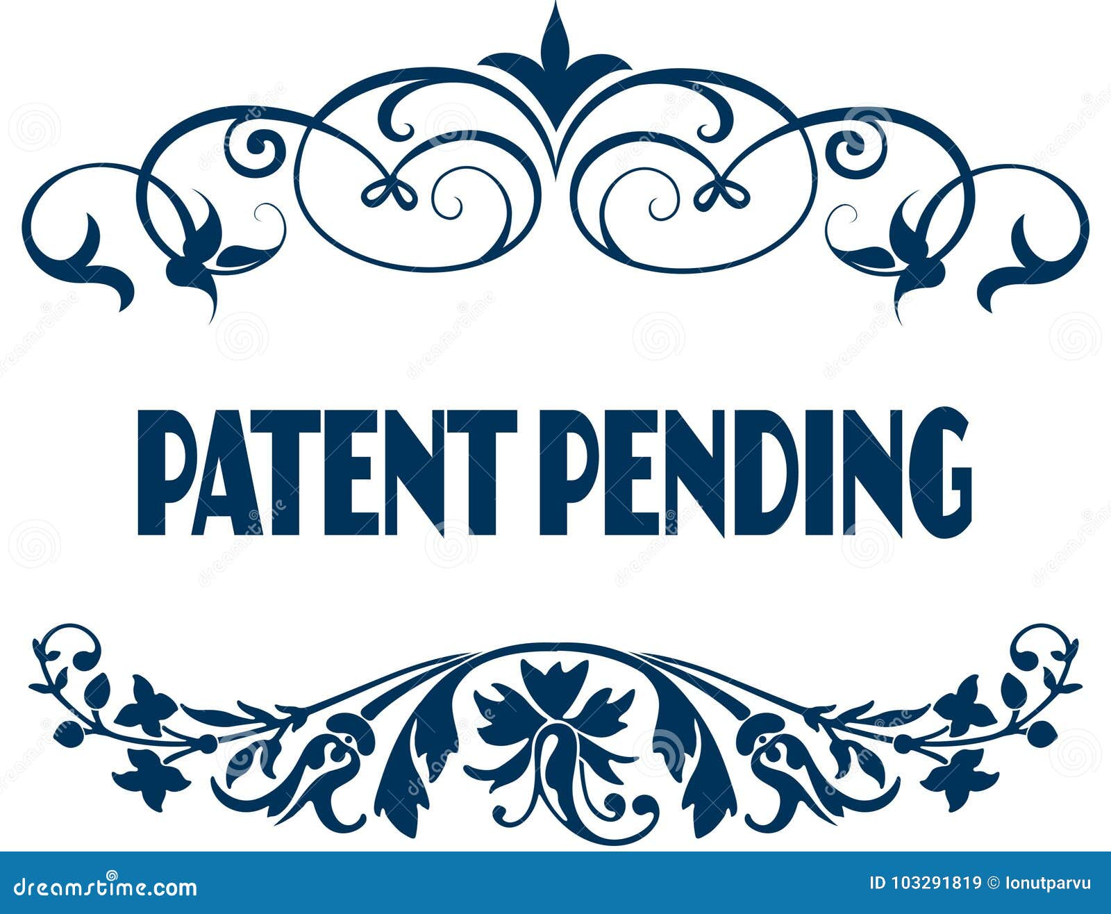 PATENT PENDING Blue Text Frames. Stock Illustration - Illustration of ...