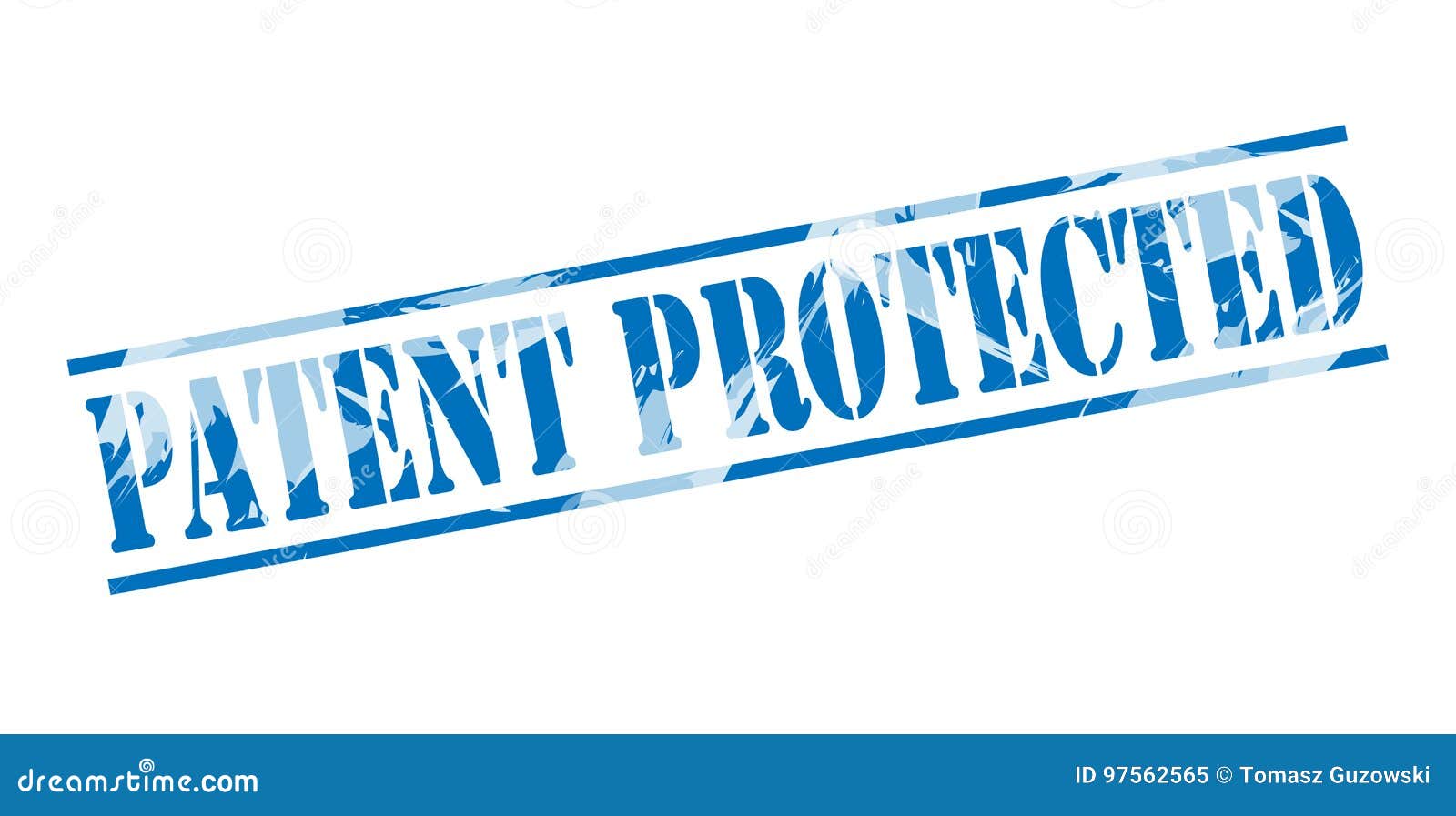 Patent Protected Blue Stamp Stock Illustration - Illustration of ...