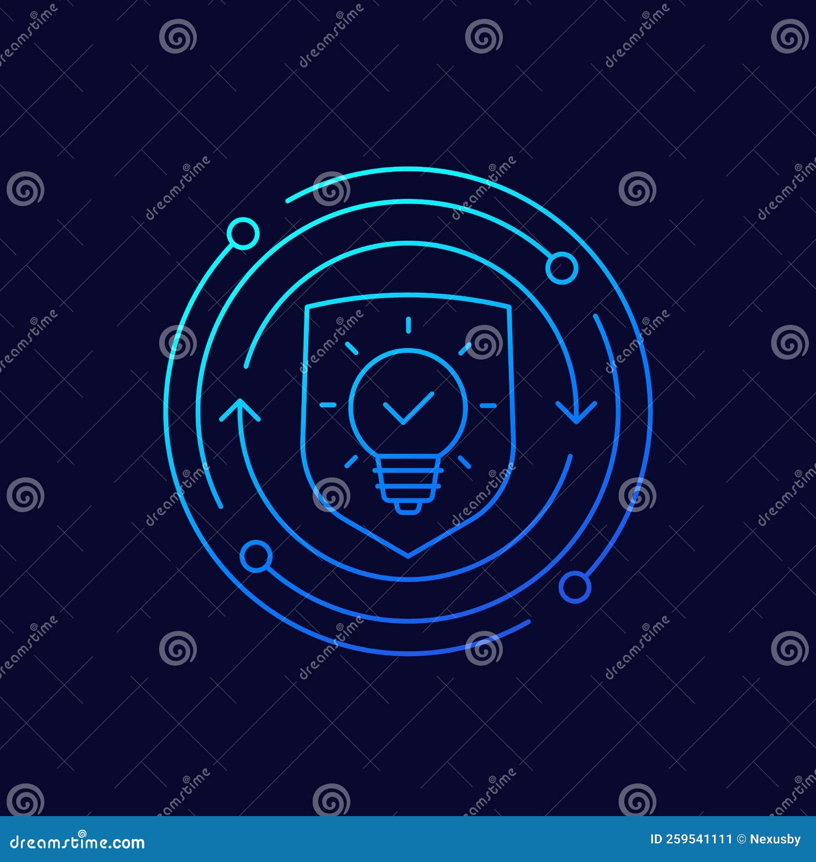 Patent Renewal Line Vector Icon Stock Vector - Illustration of shield ...