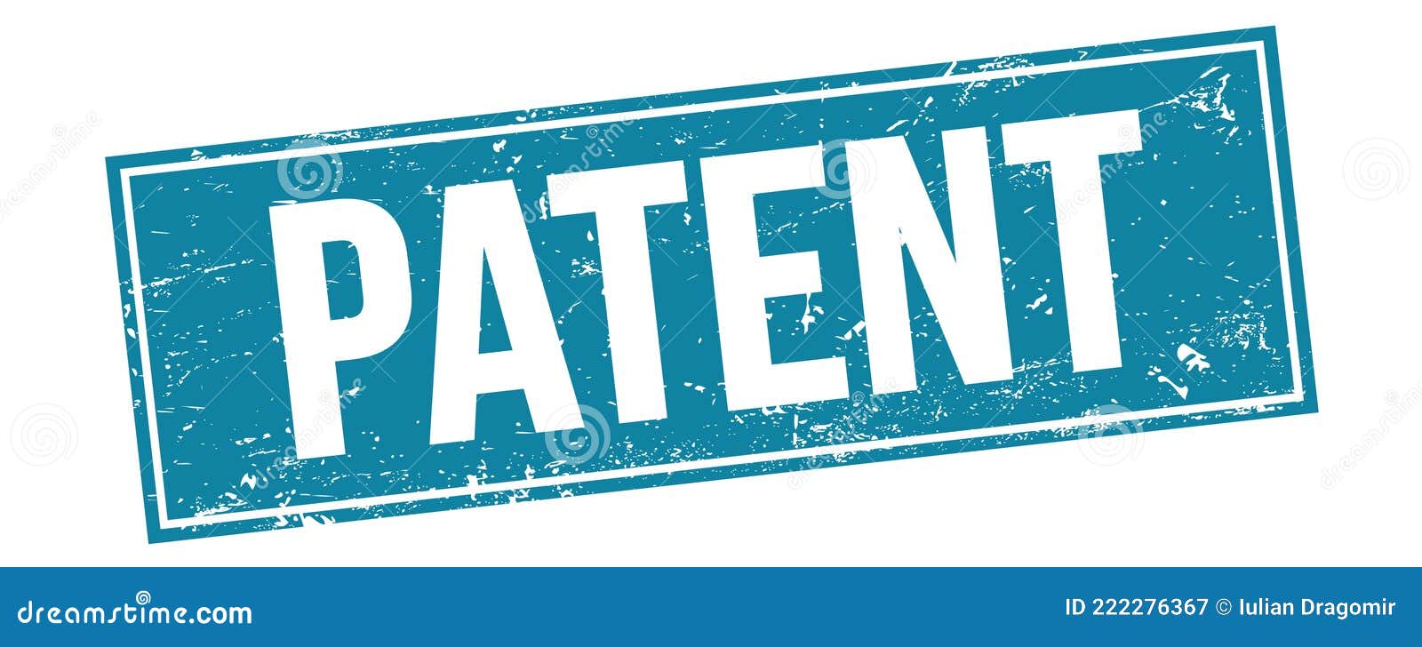 PATENT Text on Blue Grungy Rectangle Stamp Stock Illustration ...
