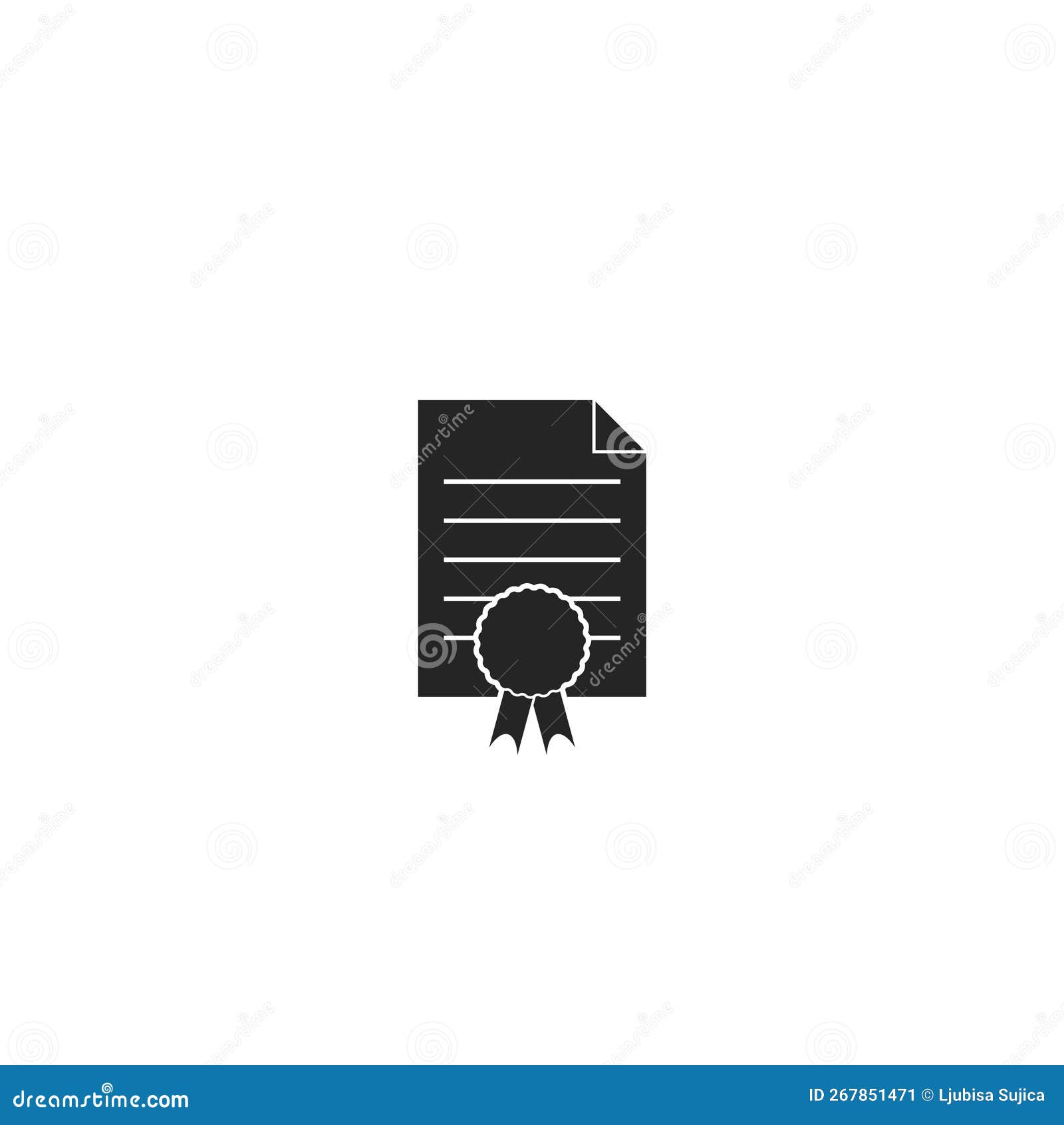 Patented Document with Approved Stamp Icon Isolated on White Background ...