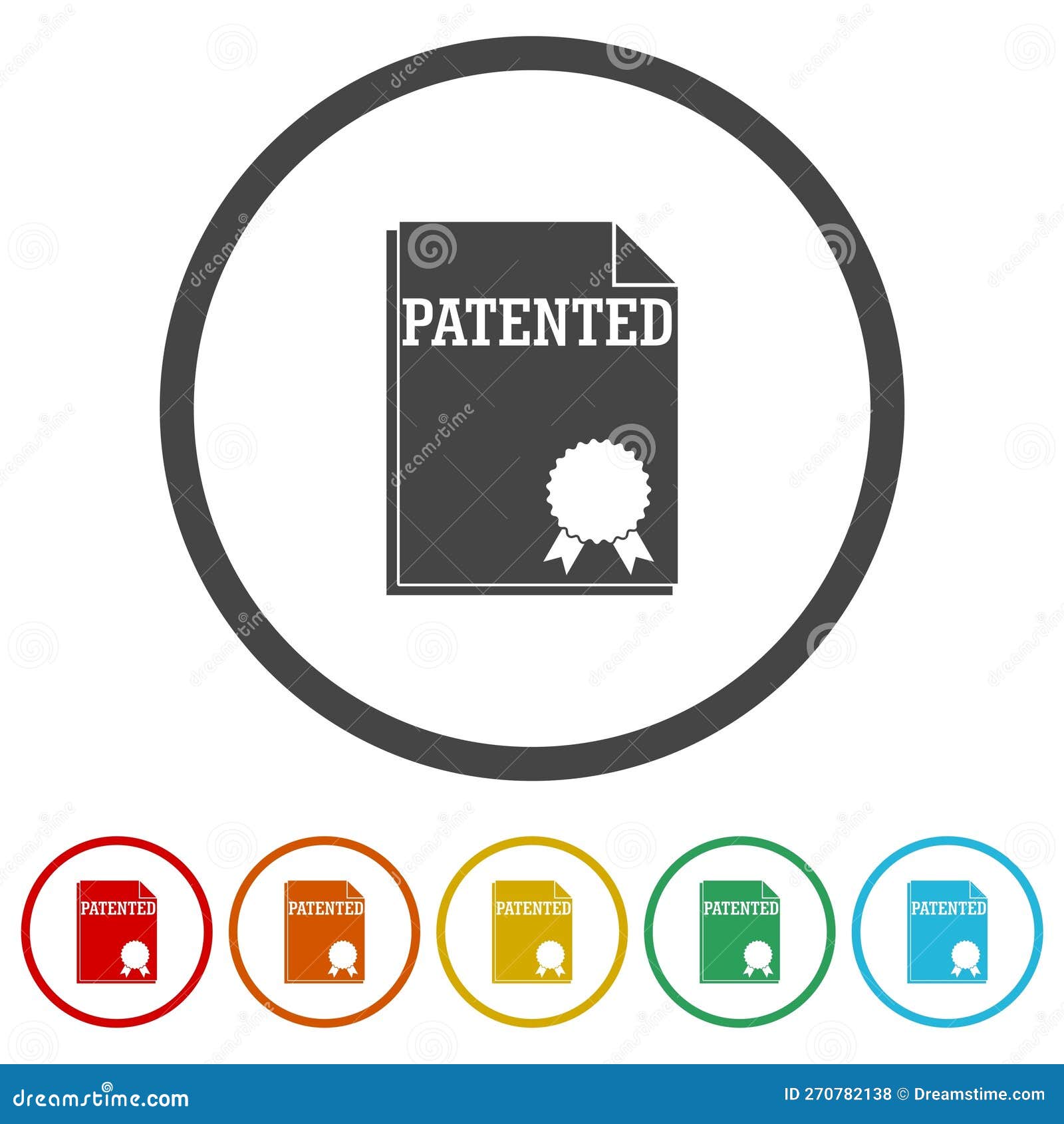 Patented Icons in Color Circle Buttons Stock Vector - Illustration of ...