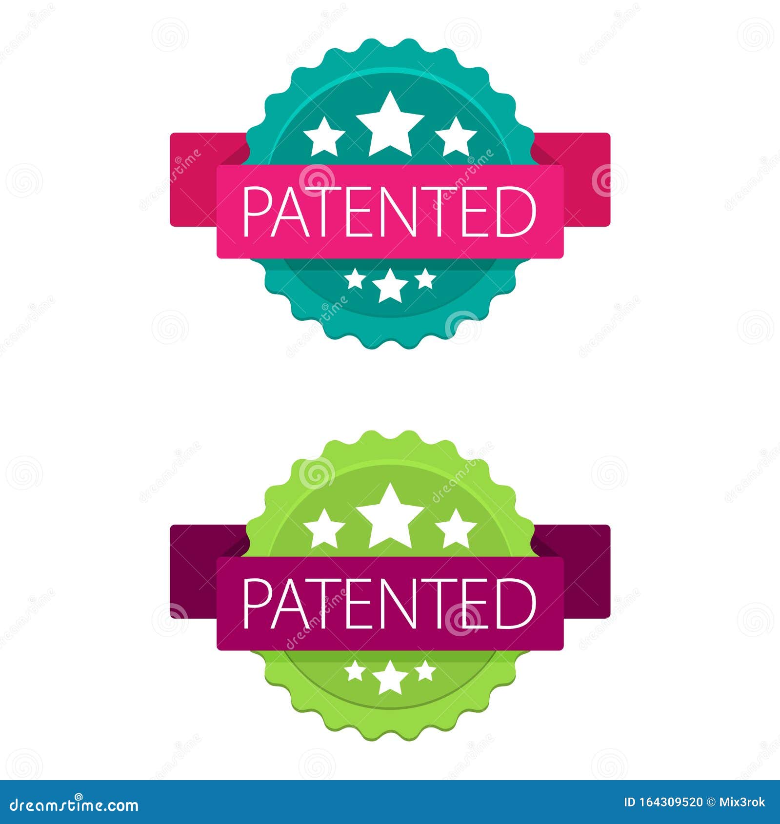 Patented Stamp Vector Label for Web and Design Colorful Stock Vector ...