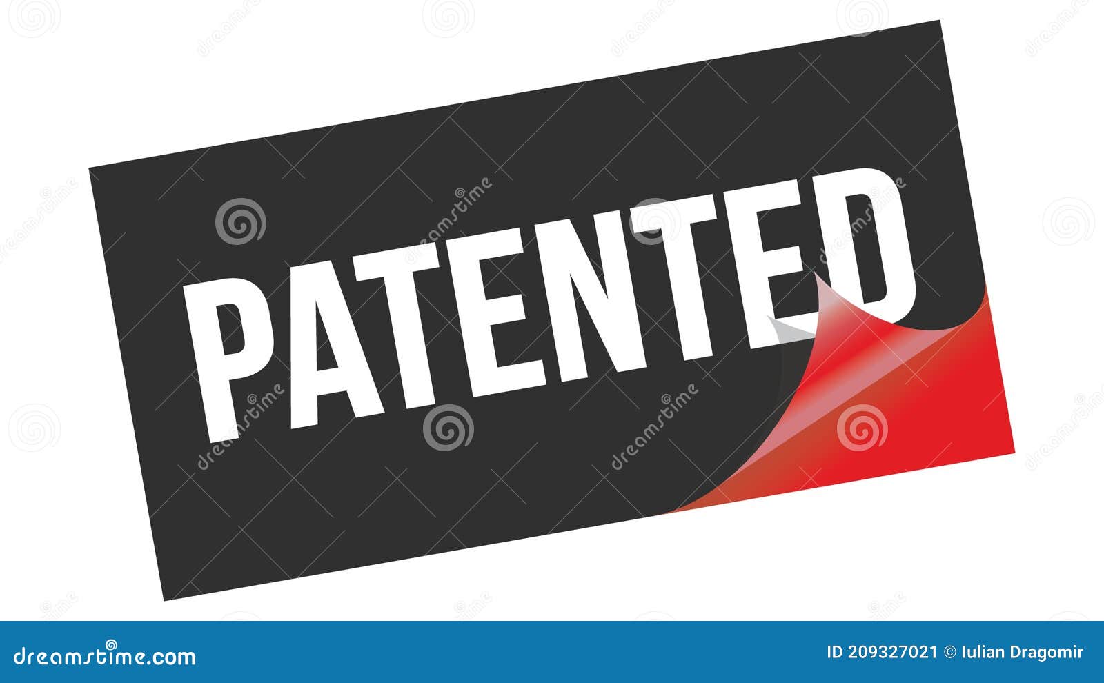 PATENTED Text on Black Red Sticker Stamp Stock Illustration ...