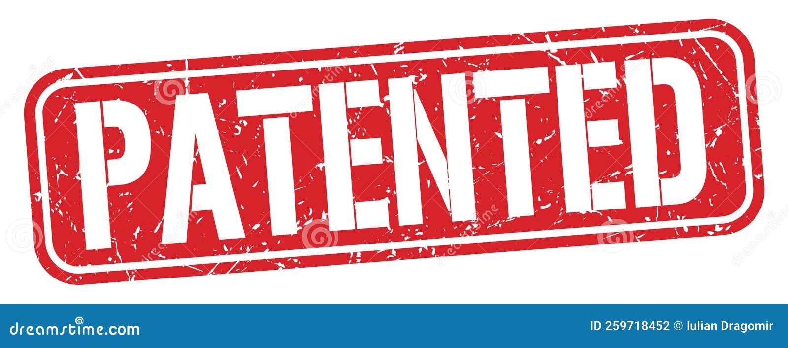 PATENTED Text Written on Red Stamp Sign Stock Illustration ...