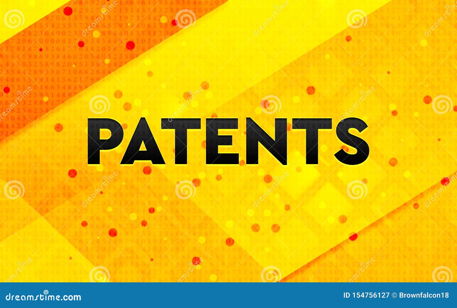 Patents Abstract Digital Banner Yellow Background Stock Illustration ...