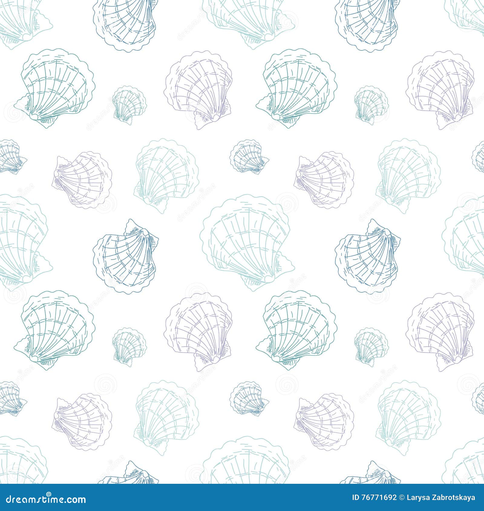Patern with Seashells stock illustration. Illustration of conch - 76771692