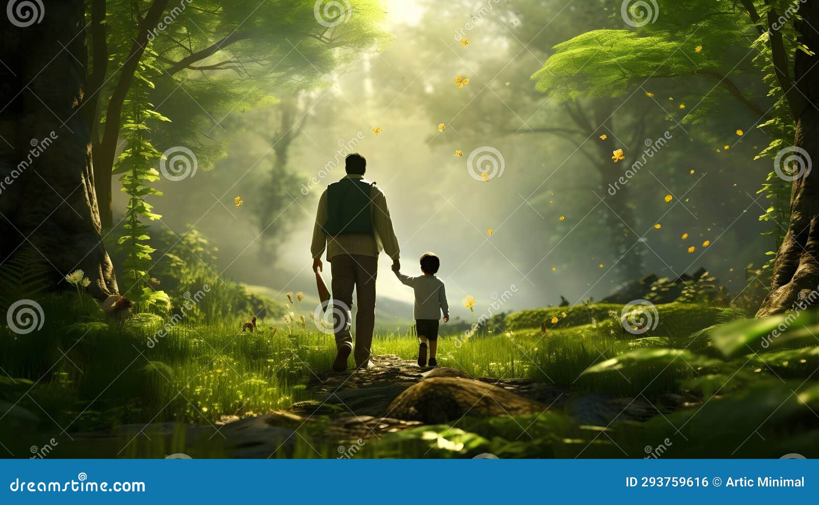 Paternal Affection the Father-Son Bond Stock Illustration ...