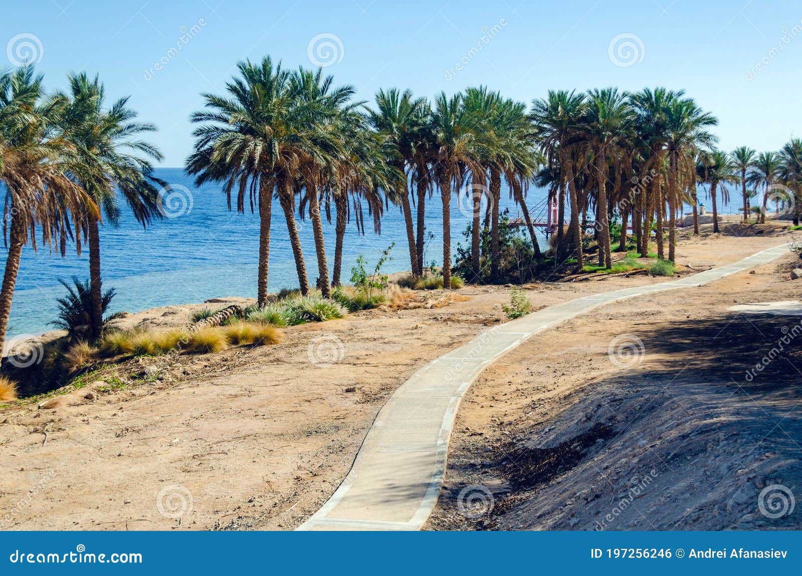 A Path On An Abandoned Waterfront In A Resort In Egypt Stock Photo ...