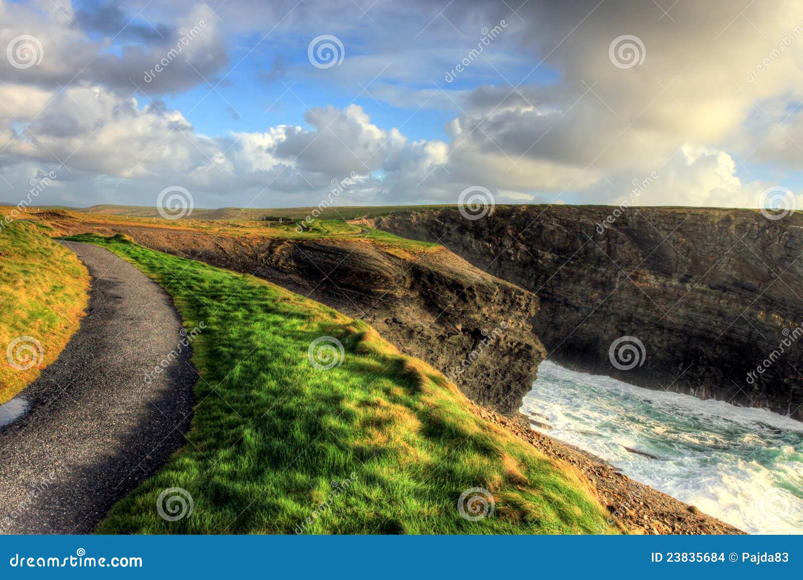 Path Along the Cliffs of Kilkee in Ireland. Stock Photo - Image of huge ...