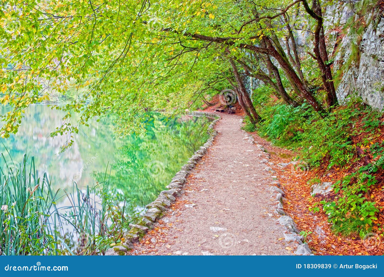 Path Along the Lake stock image. Image of croatia, path - 18309839