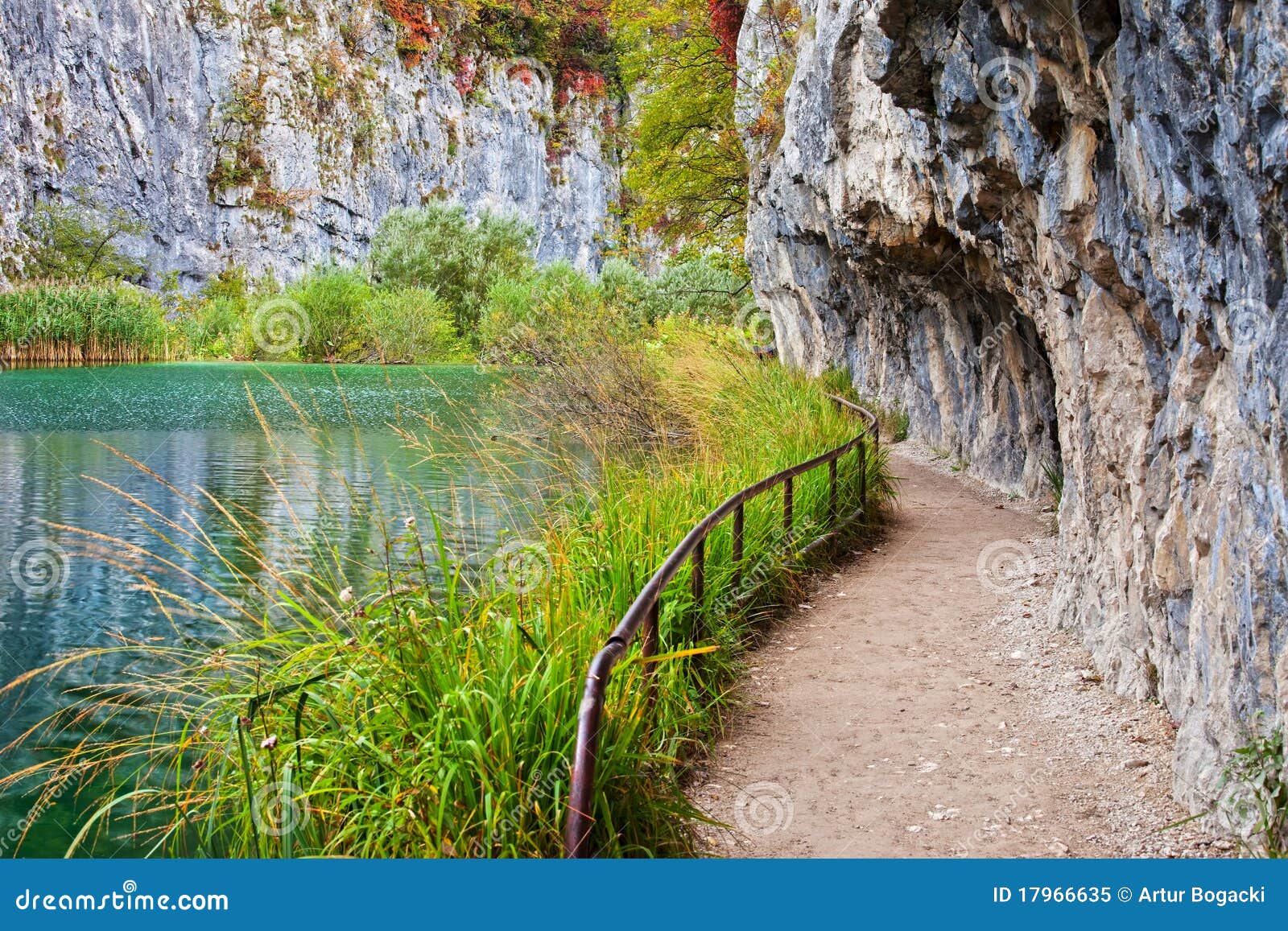 Path Along Mountain Lake stock image. Image of footpath - 17966635